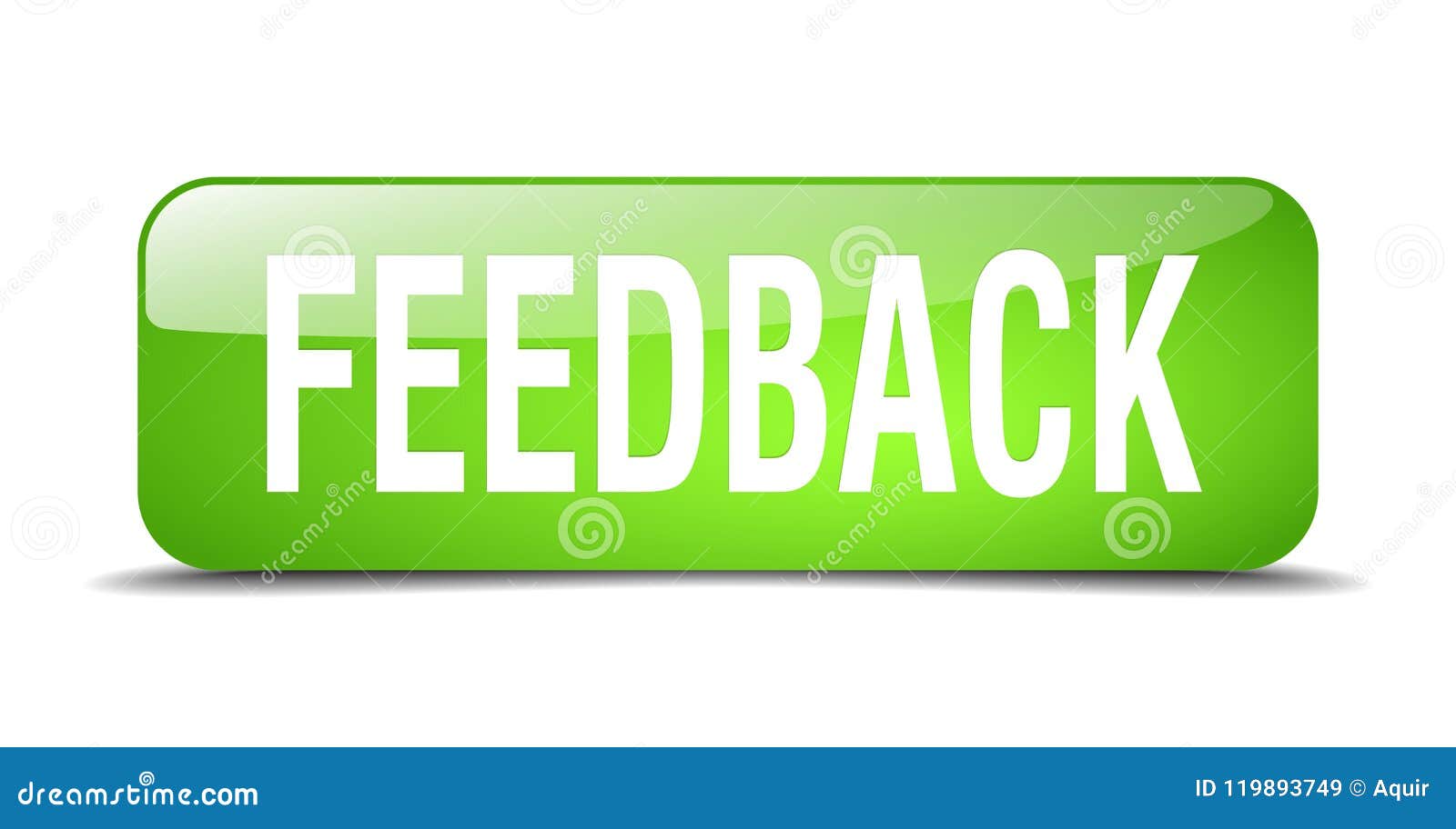 Feedback button stock vector. Illustration of square - 119893749