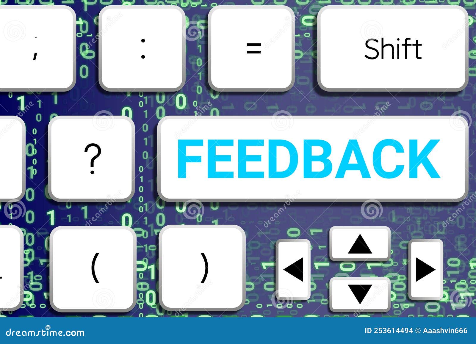 Feedback Button on Key Board and Code Numbers Stock Illustration ...