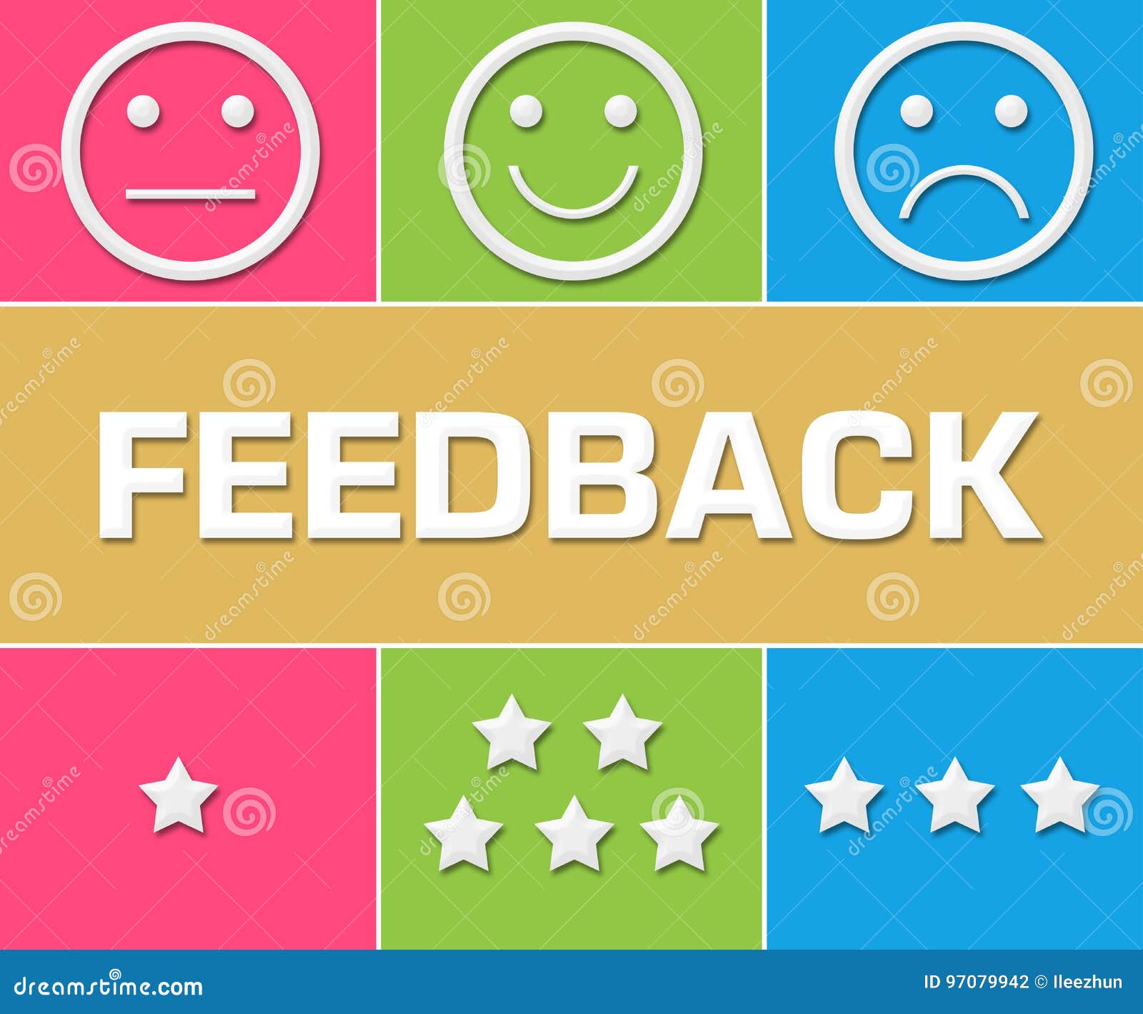 Feedback Colorful Grid stock illustration. Illustration of site - 97079942
