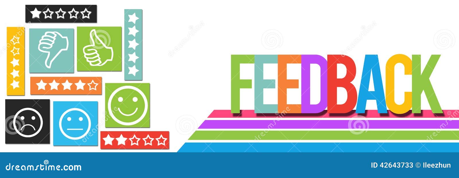 Feedback Colorful Square Banner Stock Illustration - Illustration of ...