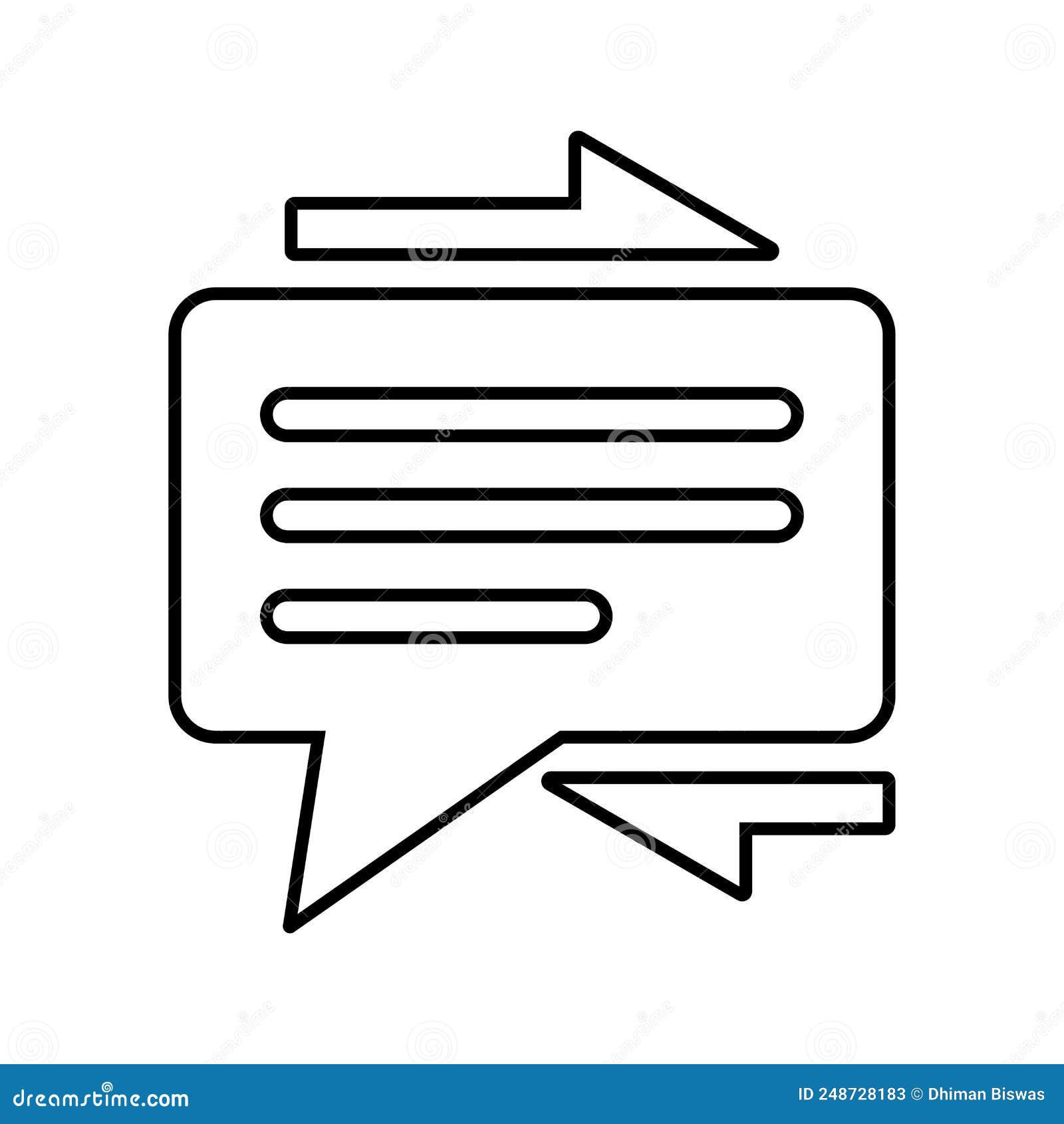 Feedback, Comment Outline Icon. Line Art Vector Stock Illustration ...