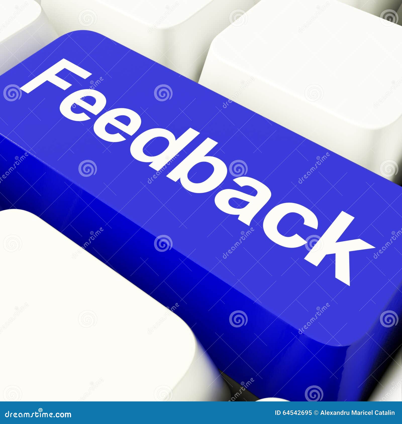 Feedback Computer Key in Blue Showing Opinions and Surveys Stock Image ...