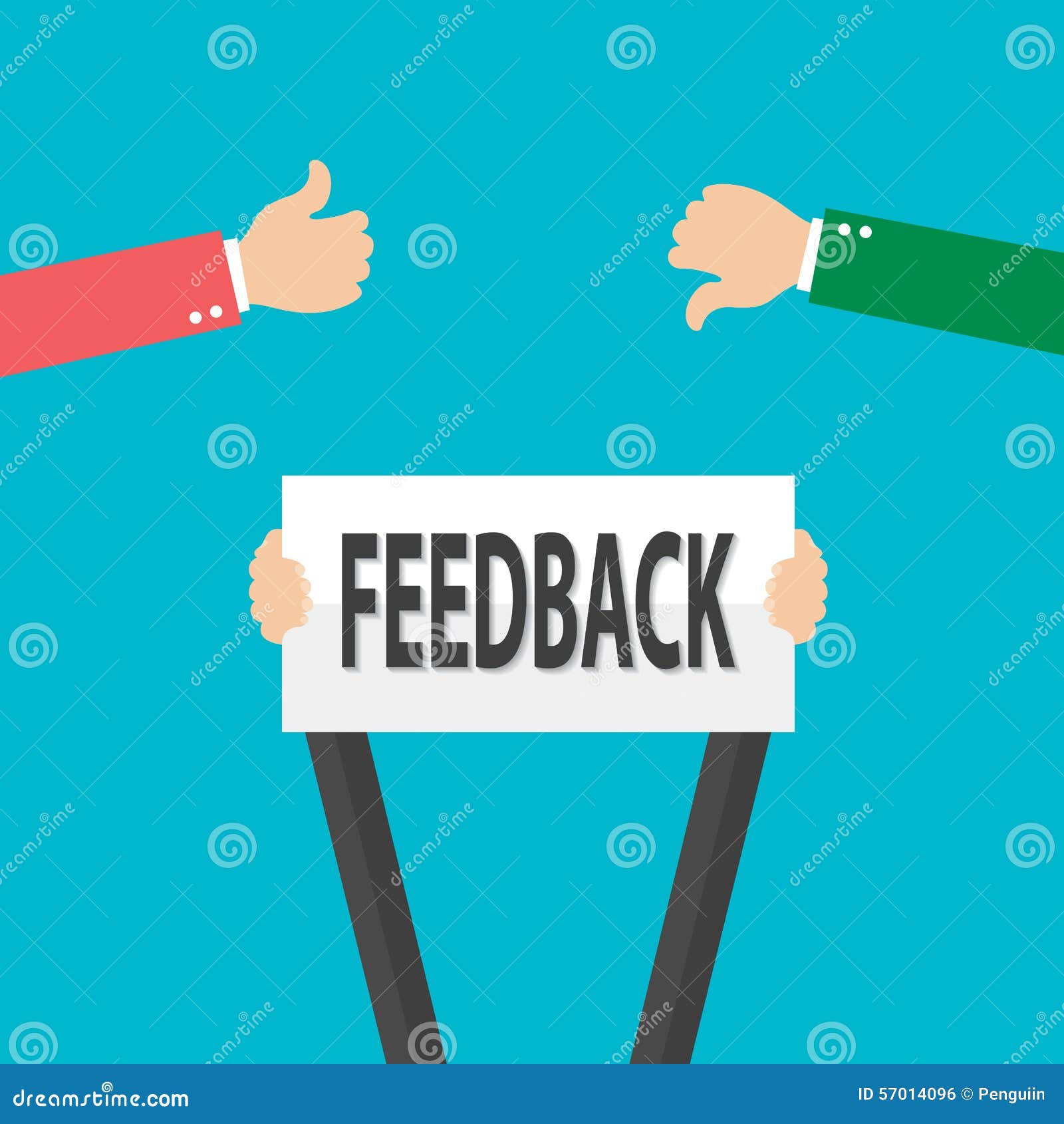 Feedback Concept Businessman Holding Feedback Sign, Vector Stock Vector ...