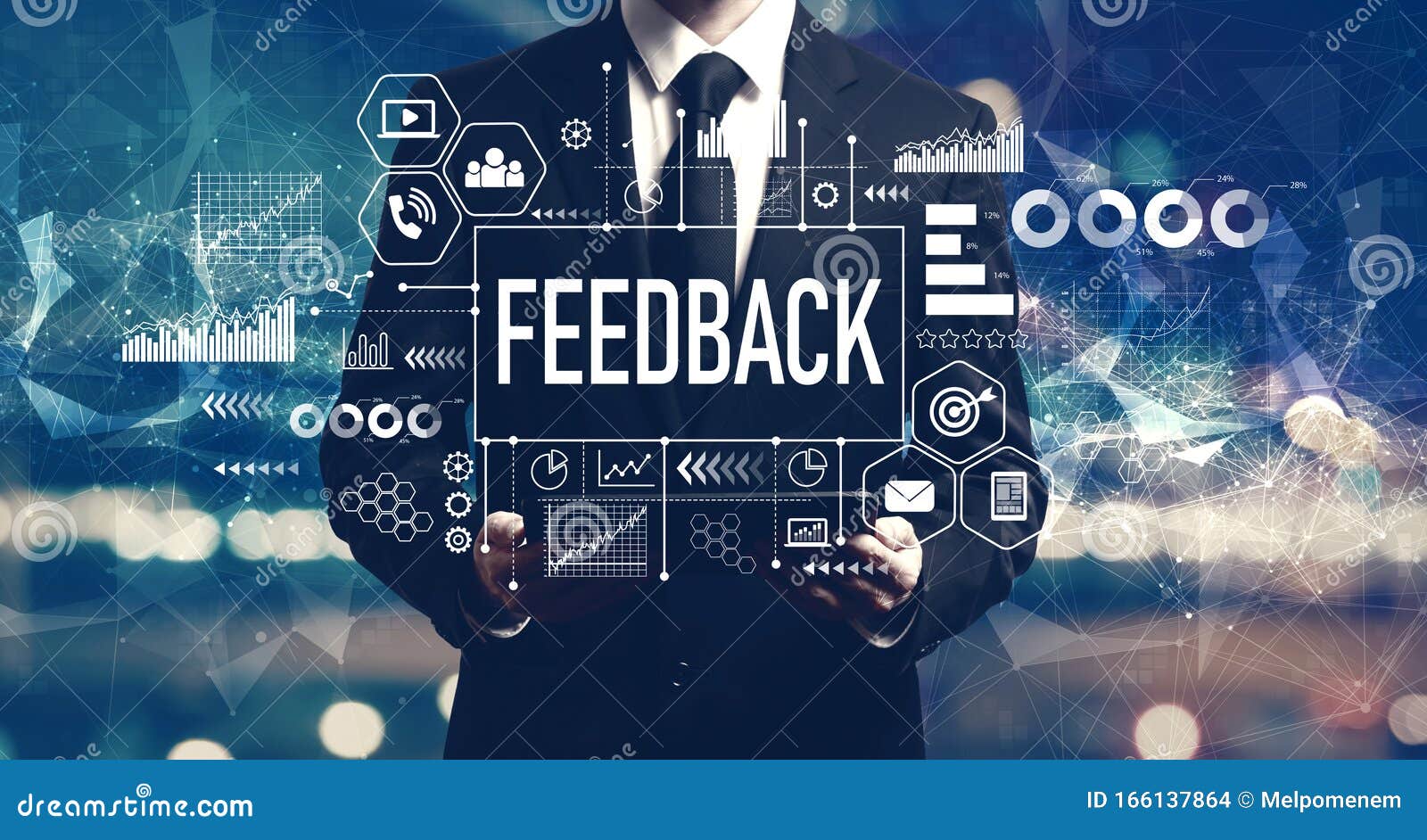 Feedback Concept with Businessman Holding a Tablet Stock Photo - Image ...