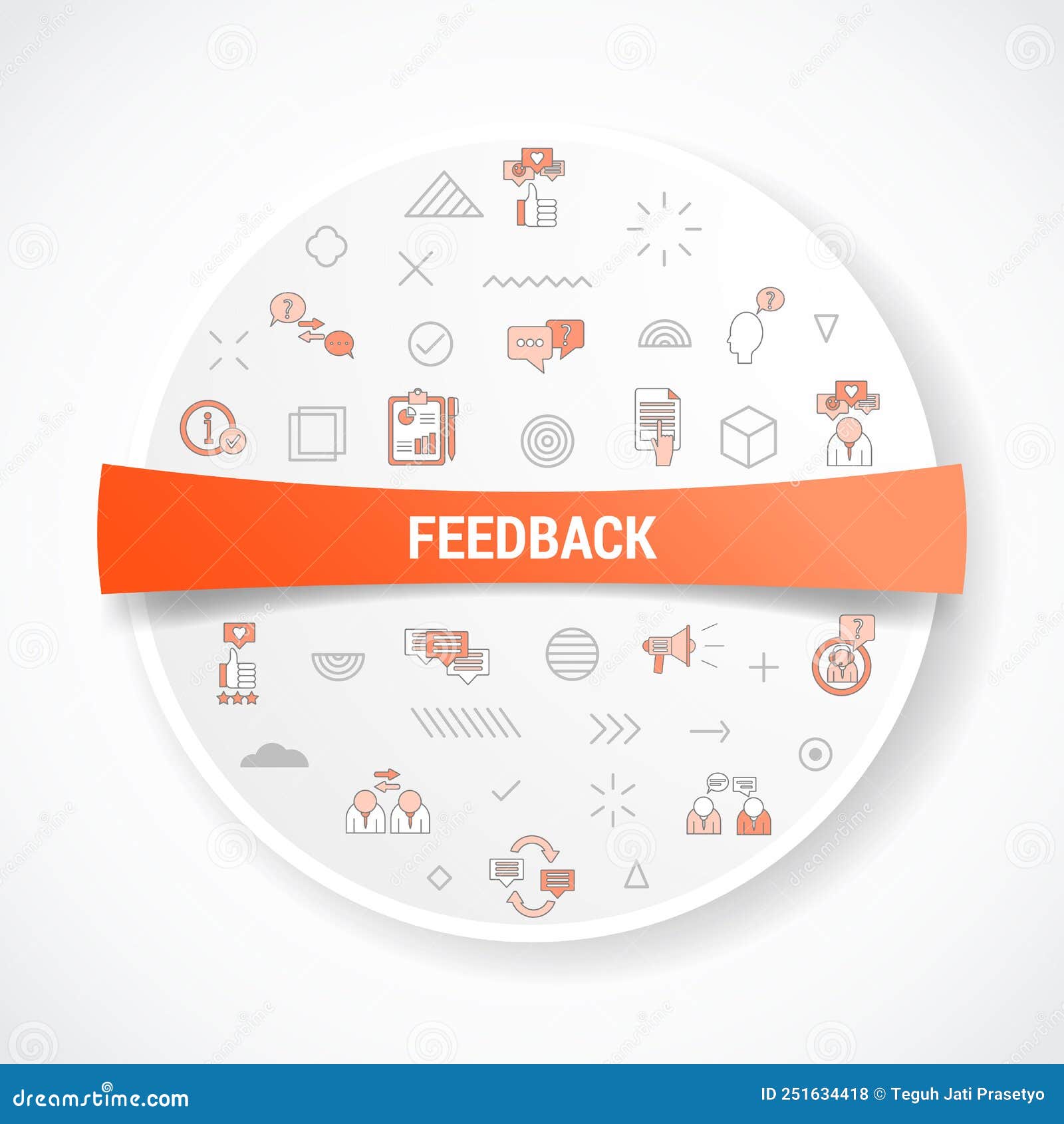 Feedback Concept with Icon Concept with Round or Circle Shape for Badge ...