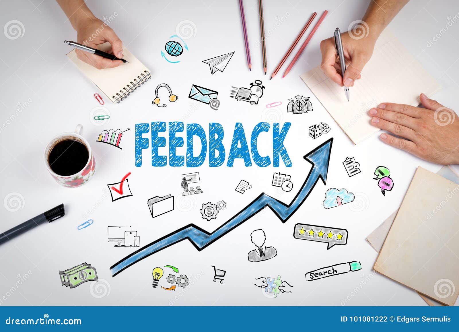 Feedback Concept. the Meeting at the White Office Table Stock Photo ...