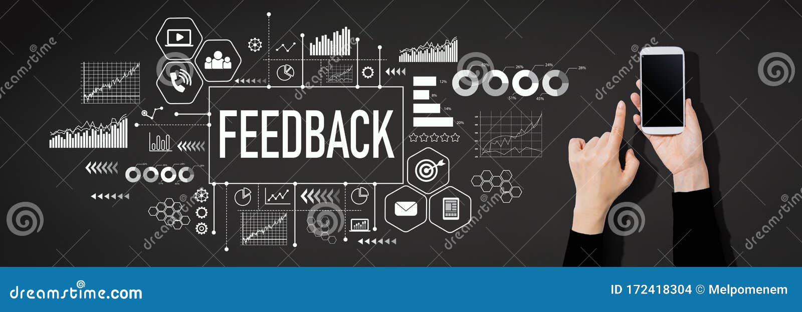Feedback Concept with Person Using a Smartphone Stock Photo - Image of ...