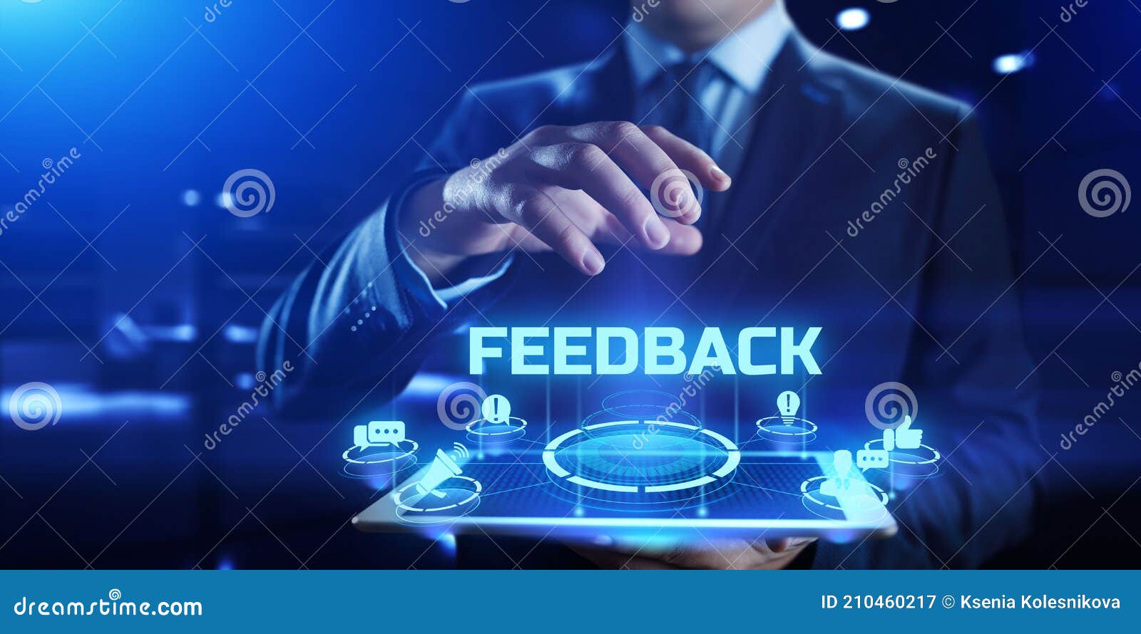 Feedback Customer Satisfaction Business Technology Concept on Vr Screen ...