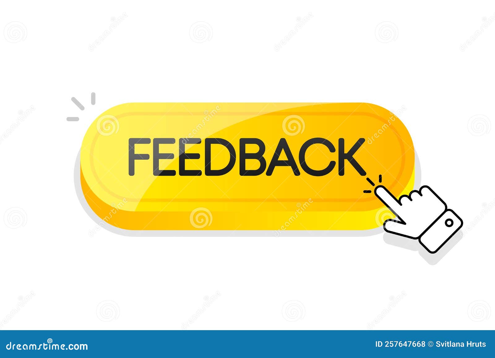 Feedback 3d Button. Mouse Touched Button. Vector Illustration. Stock ...