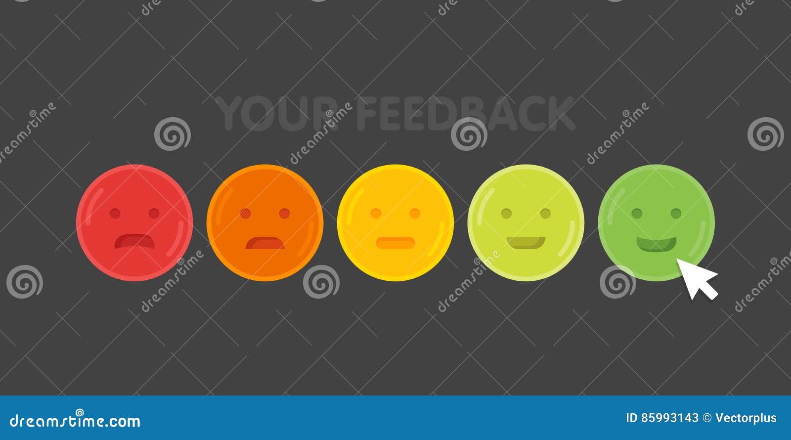 Feedback Emoticon Emoji Smile Icon Illustration Stock Illustration ...