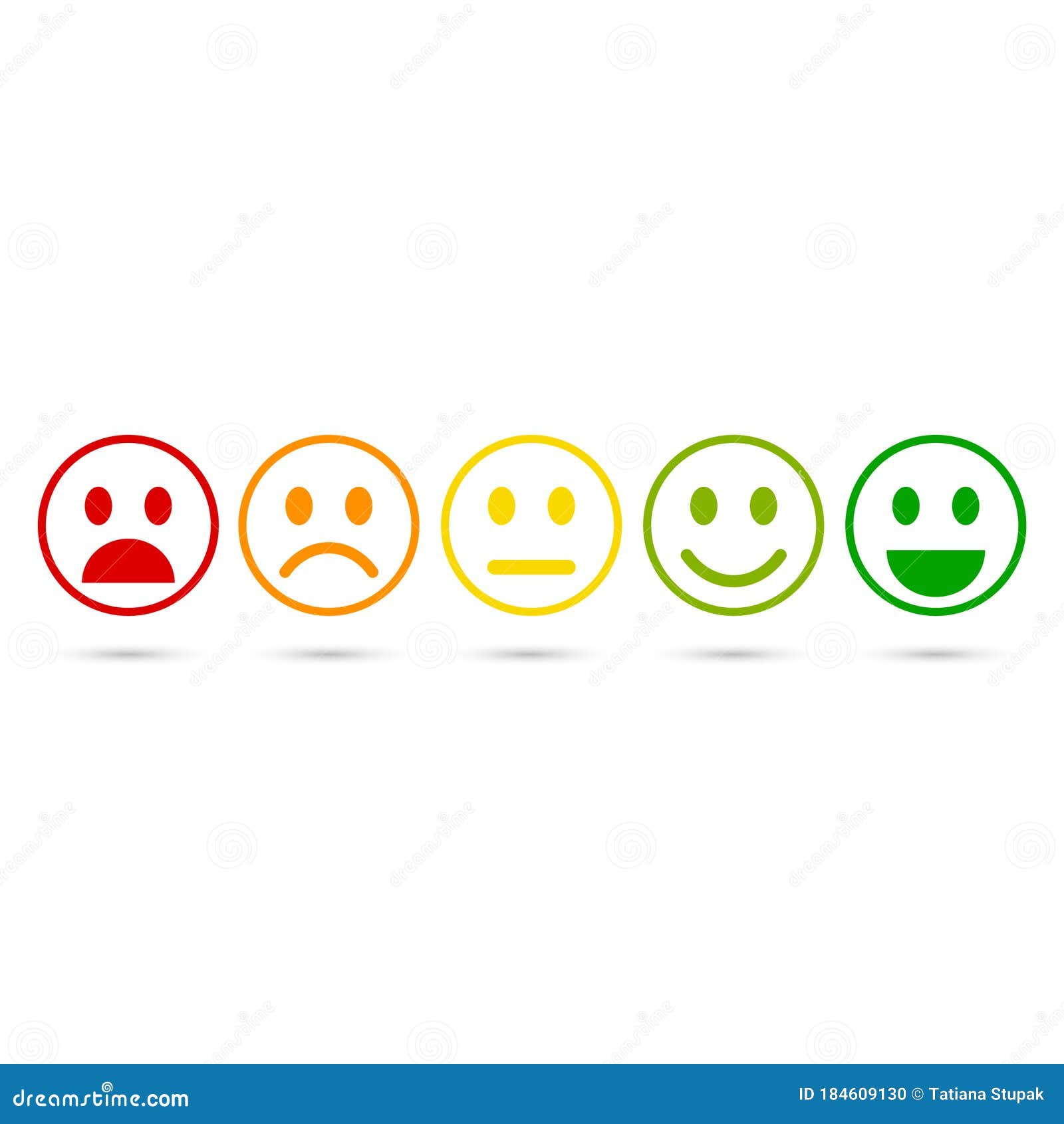 Feedback Emoticon Flat Design Icon Set. Vector Stock Vector ...