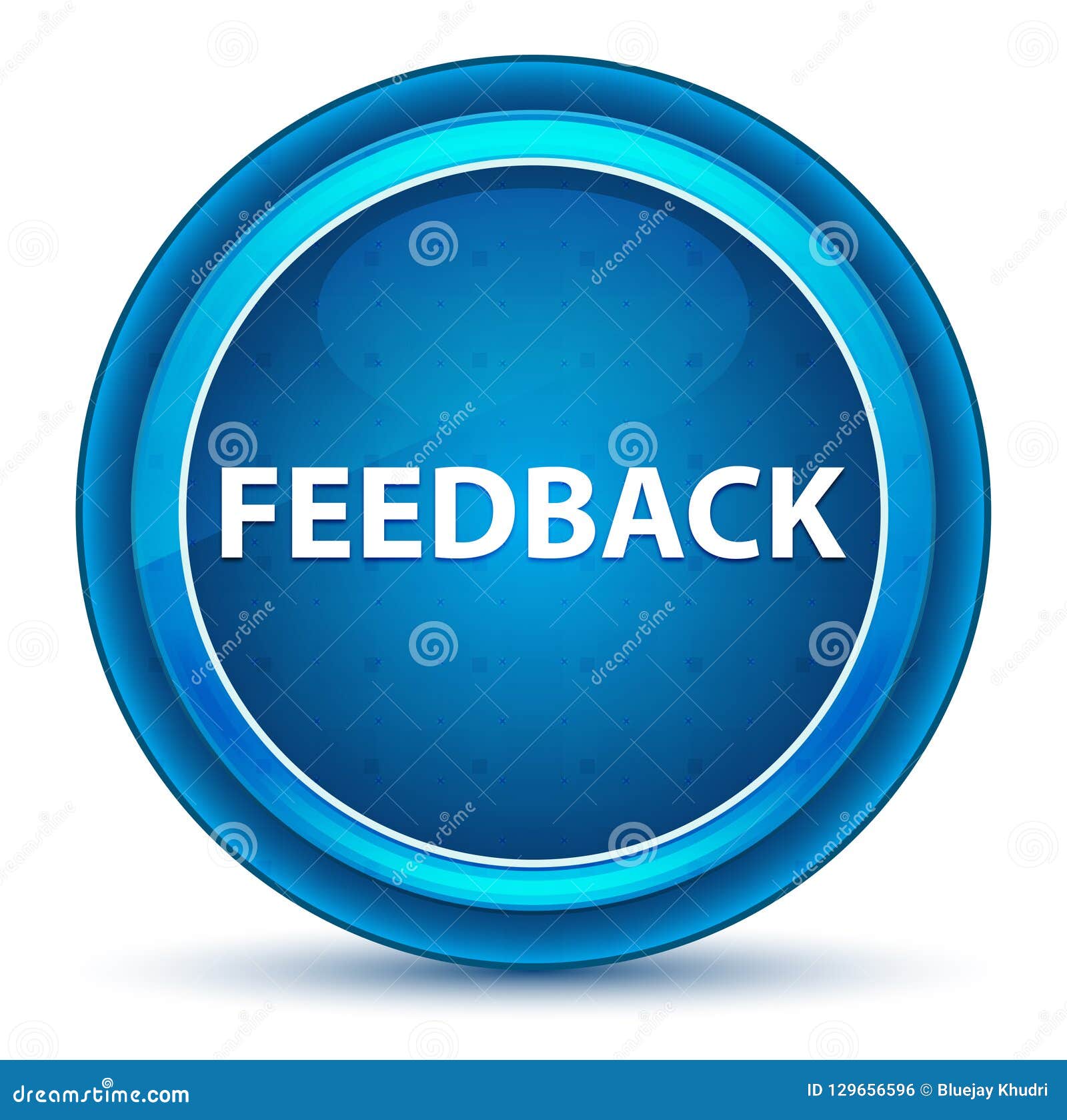 Feedback Eyeball Blue Round Button Stock Illustration - Illustration of ...