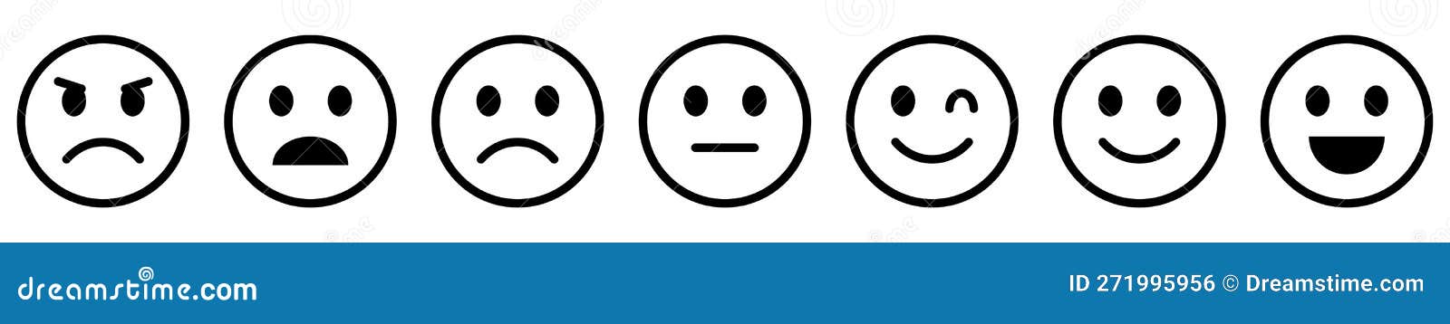 Feedback in Form of Emotions Stock Vector - Illustration of smile, line ...
