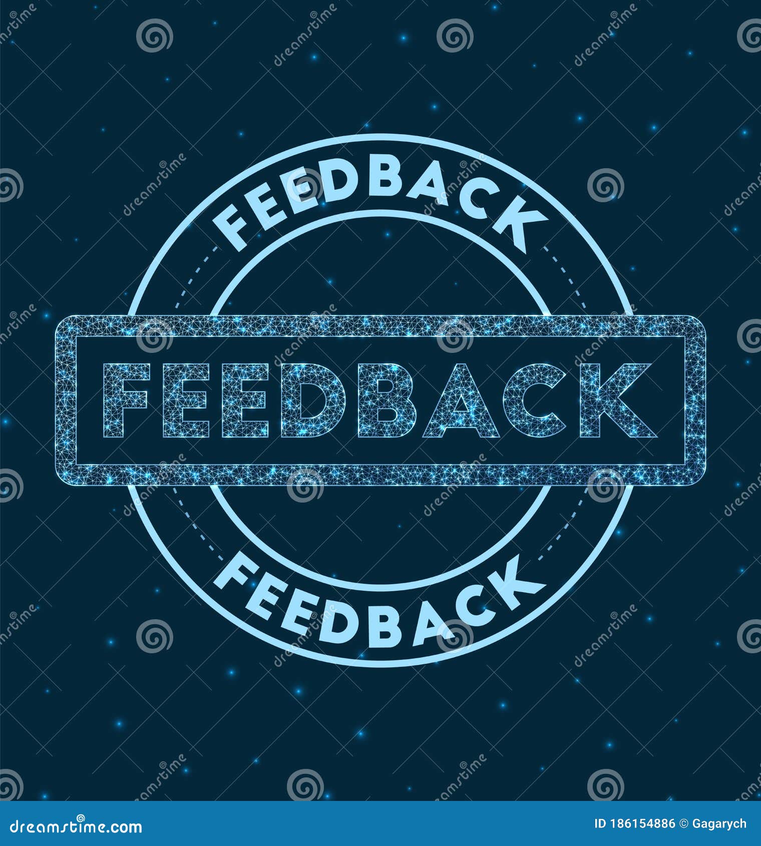 Feedback. Glowing Round Badge Stock Vector - Illustration of abstract ...