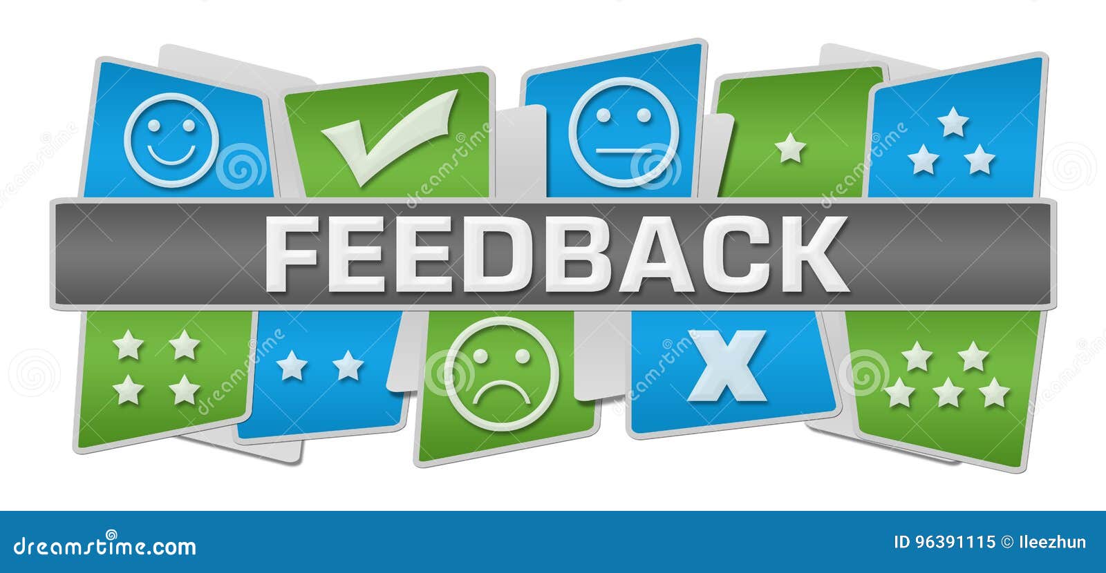 Feedback Green Blue Squares Top Bottom Stock Illustration ...