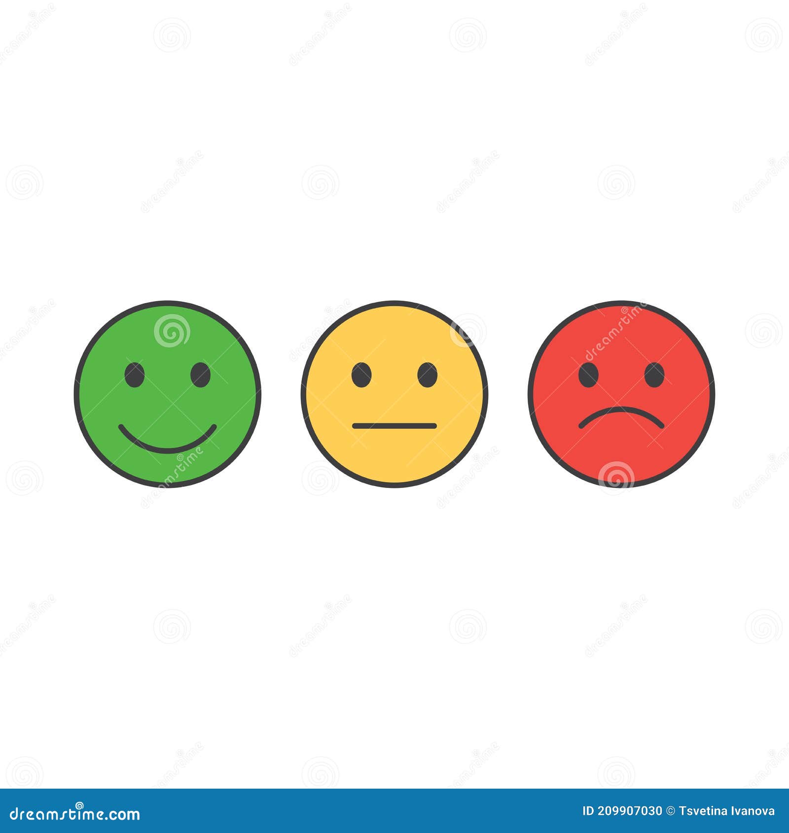 Feedback Happy, Angry Face Vector Set Stock Vector - Illustration of ...