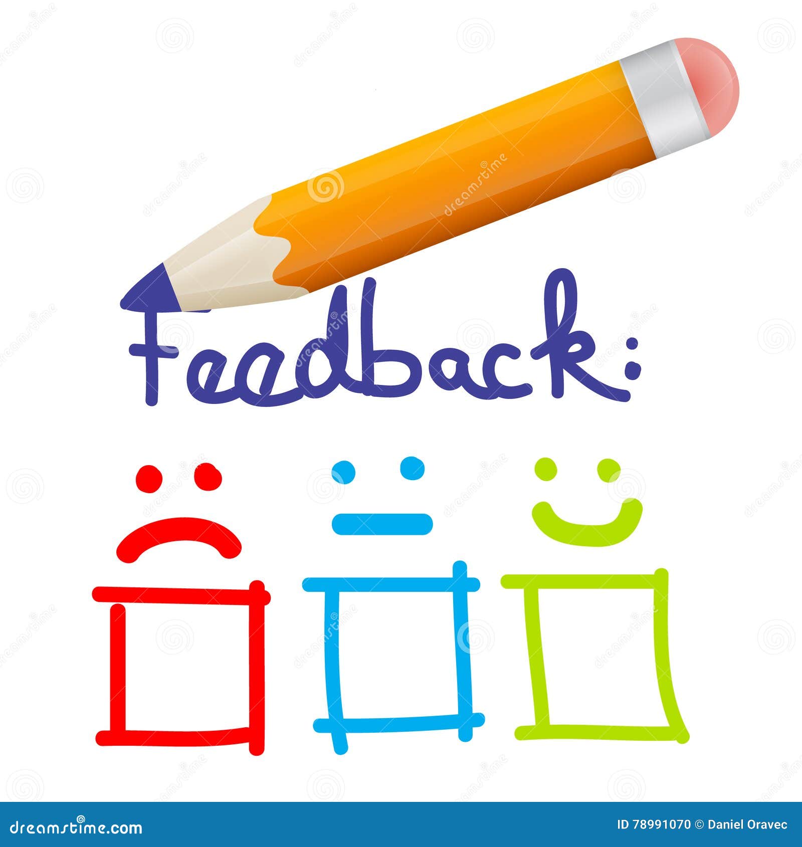 Feedback Icon with Pencil stock vector. Illustration of customer - 78991070
