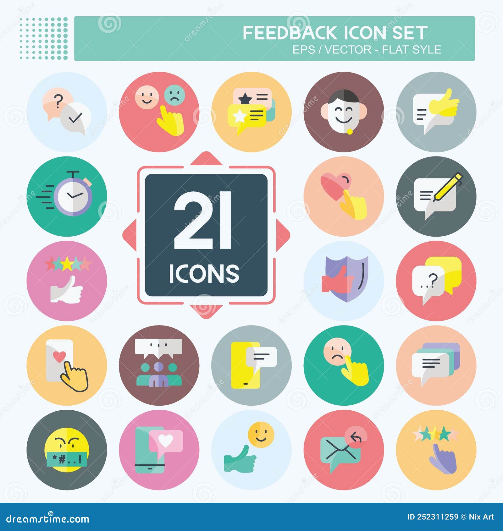 Feedback Icon Set. Suitable for Web Interface Symbol. Flat Style ...