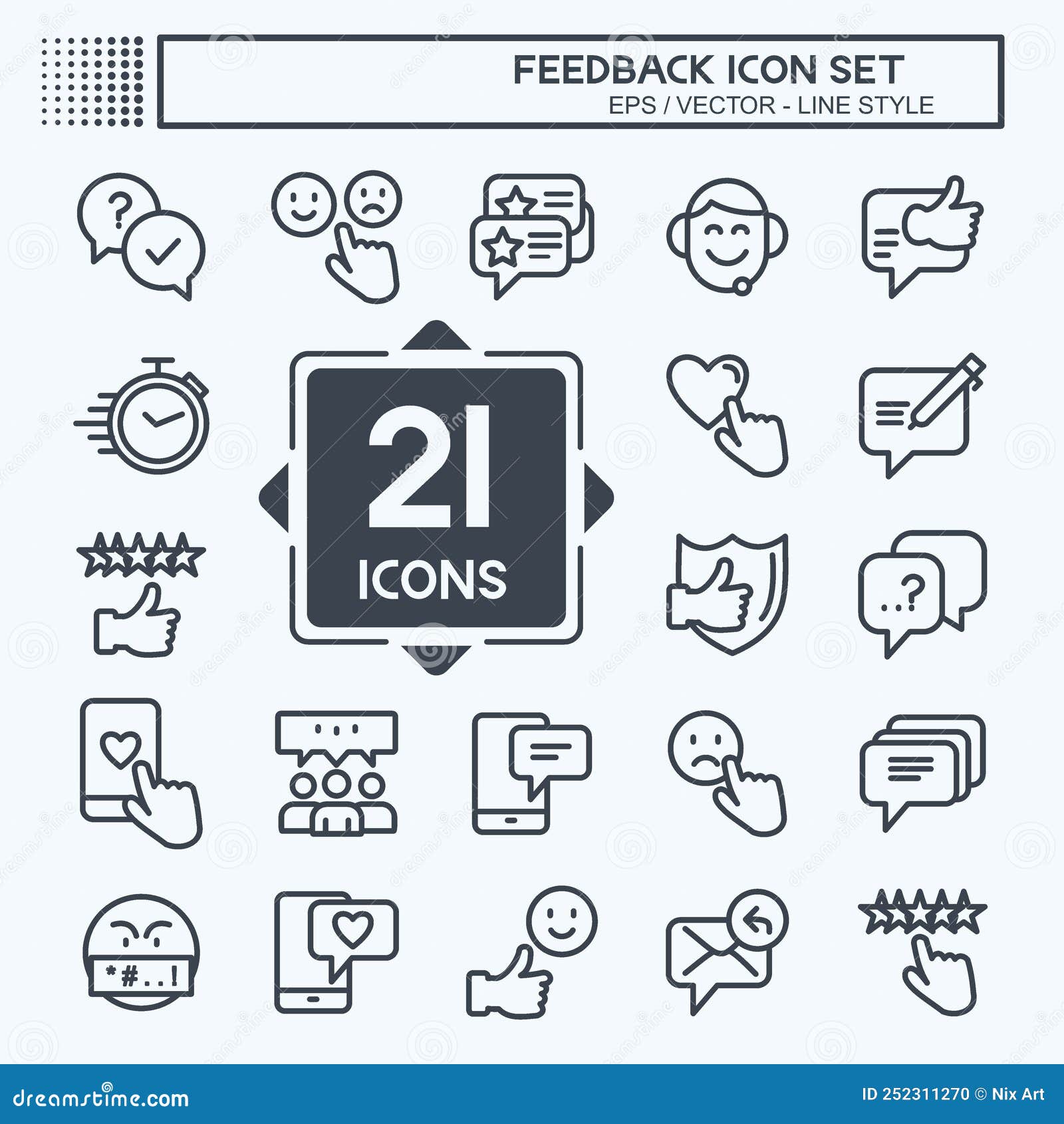 Feedback Icon Set. Suitable for Web Interface Symbol. Line Style ...