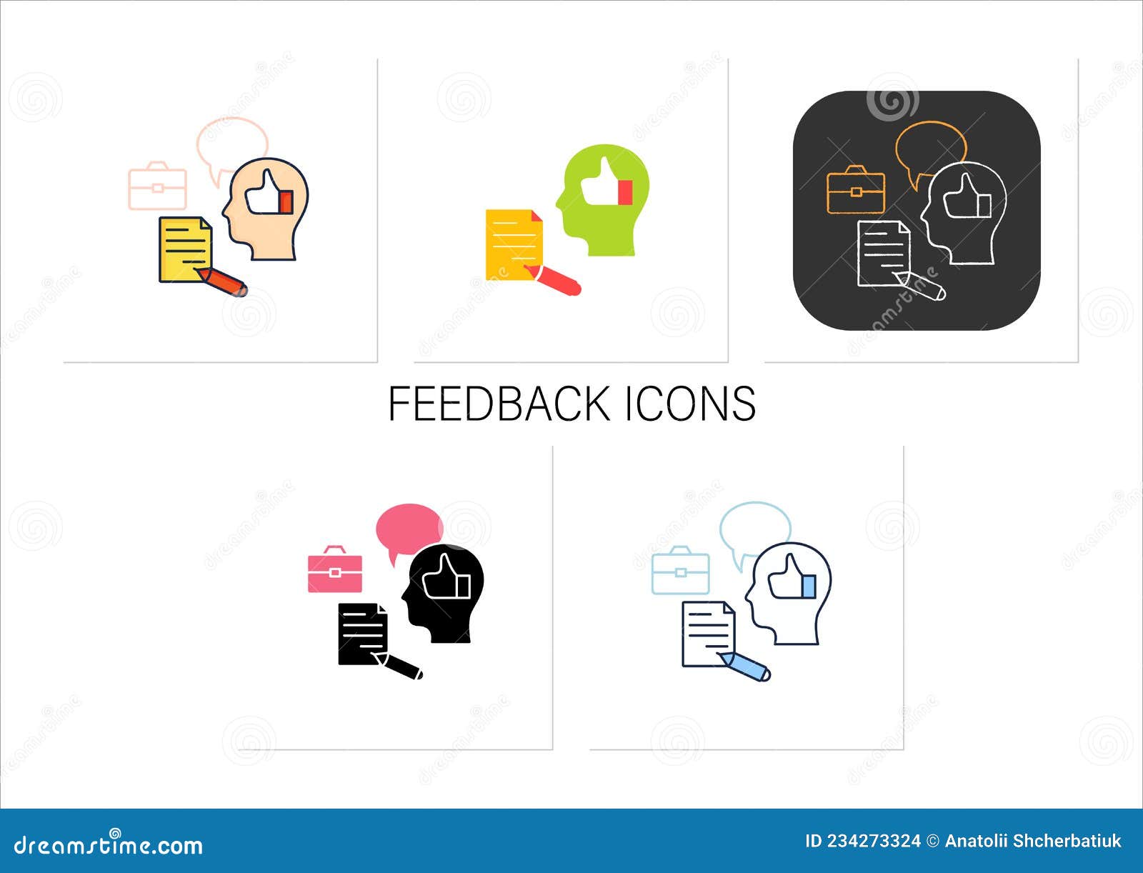 Feedback icons set stock vector. Illustration of arguing - 234273324