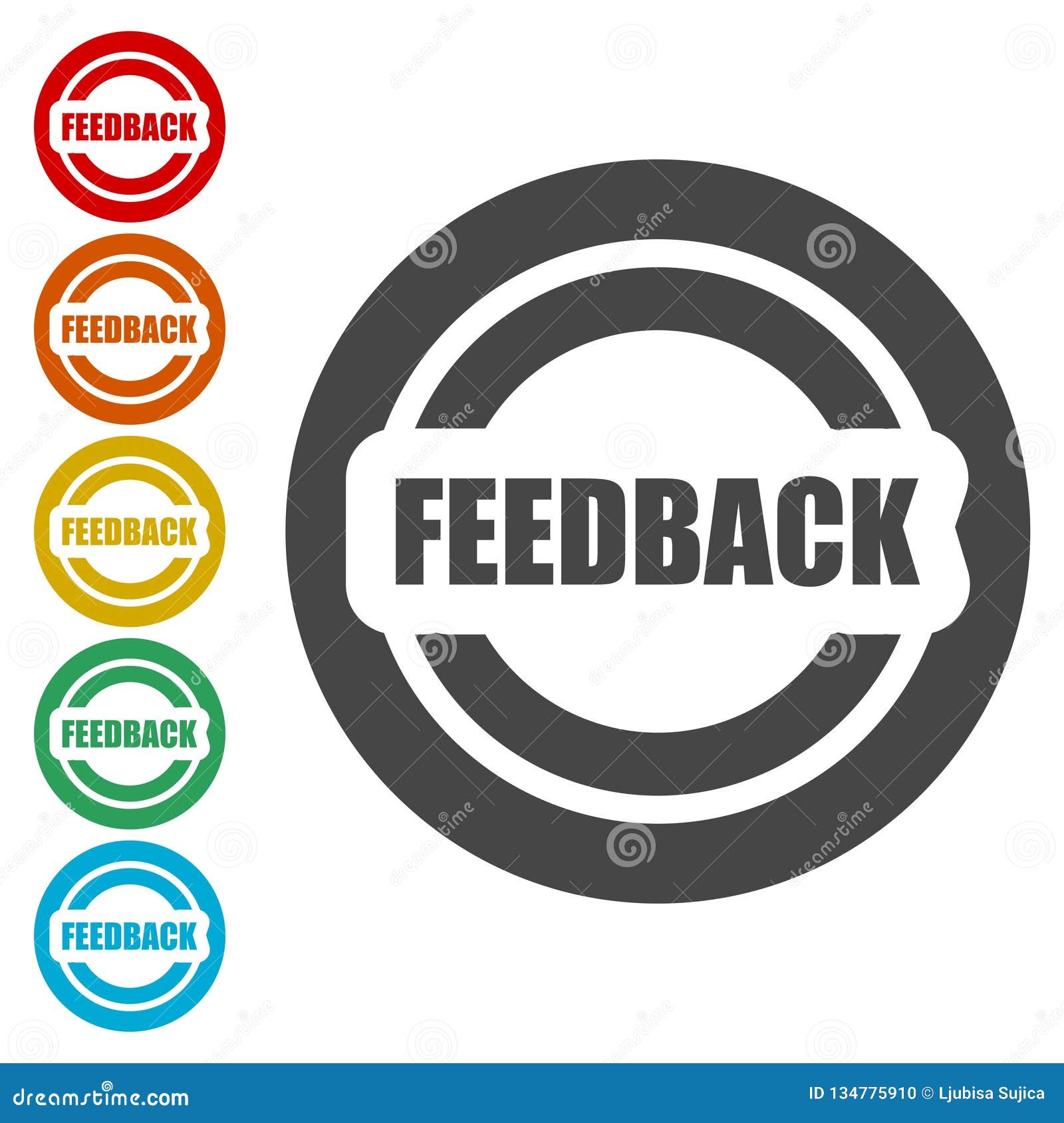Feedback icons set stock vector. Illustration of green - 134775910