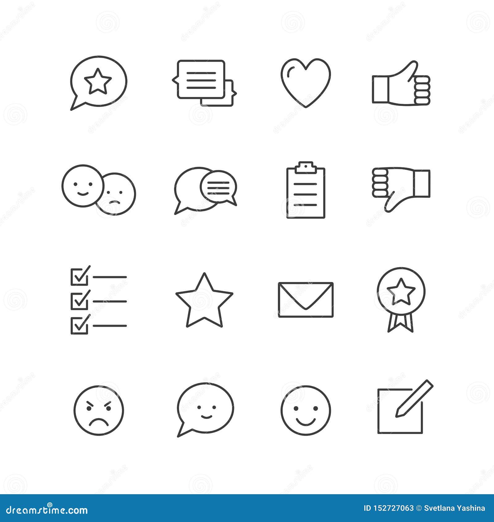 Feedback Icons Thin Line Icons Set of Testimonials and Customer ...