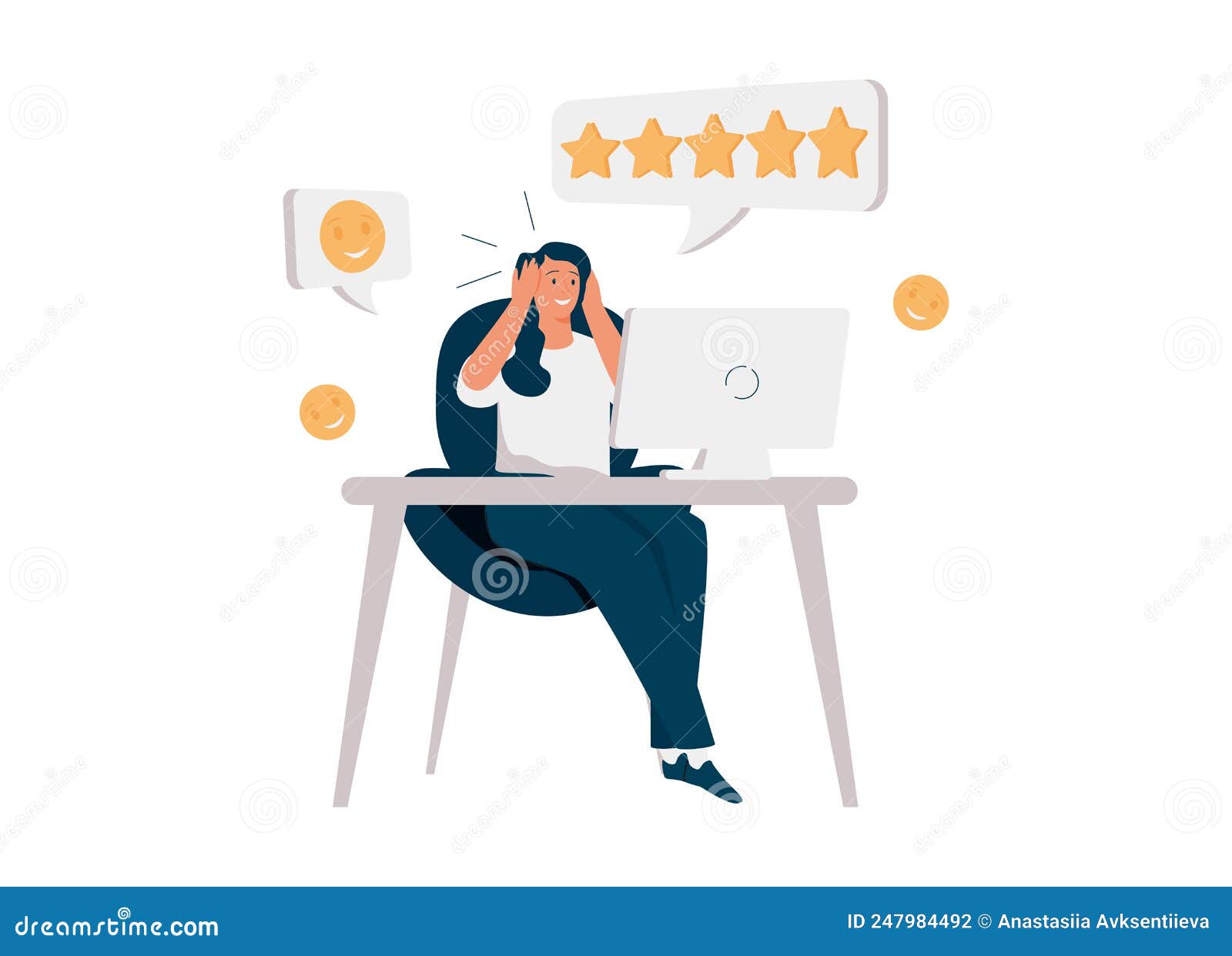 Feedback Illustration. Characters Filling Survey Form, Giving Positive ... Feedback Illustration. Characters Filling Survey Form, Giving Positive ...