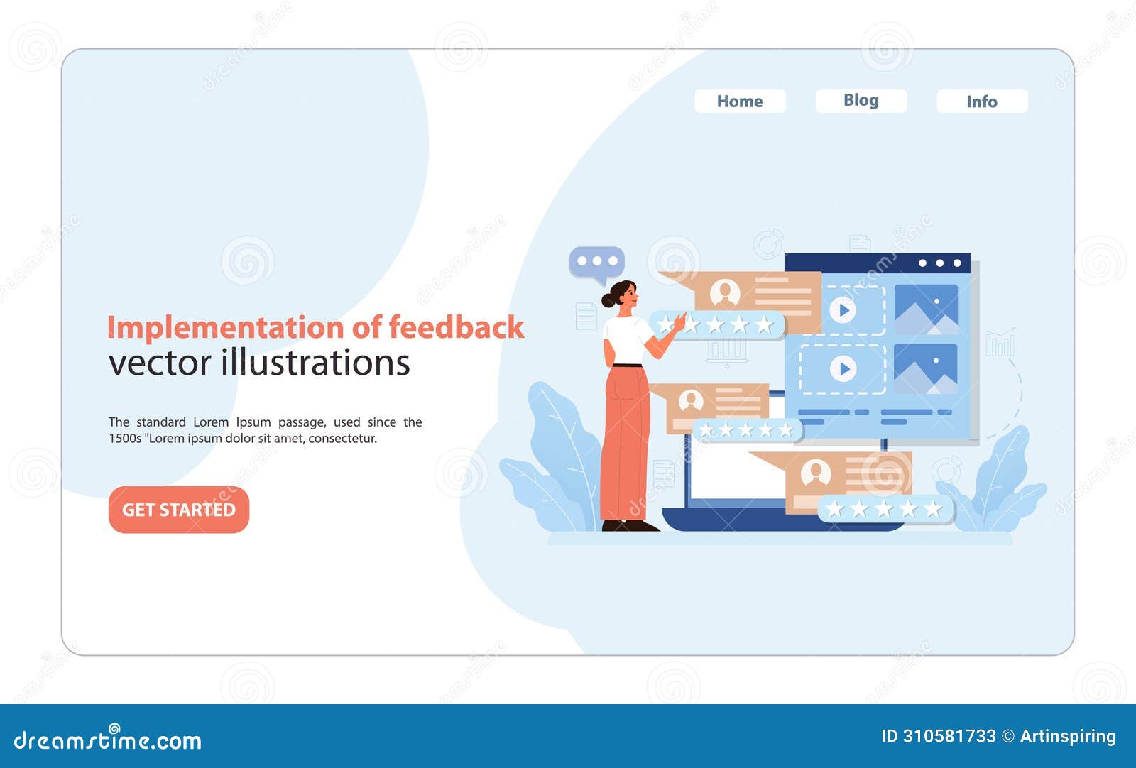 Feedback Implementation Process. Detailed Illustration of a ...