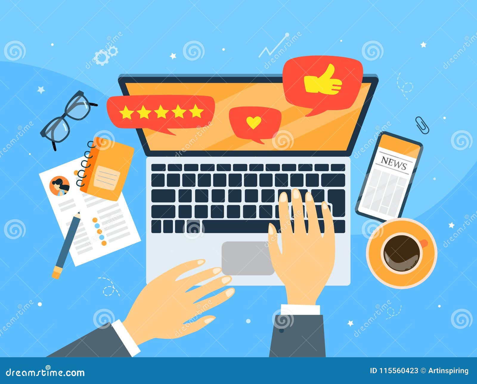 Feedback for internet. stock vector. Illustration of message - 115560423