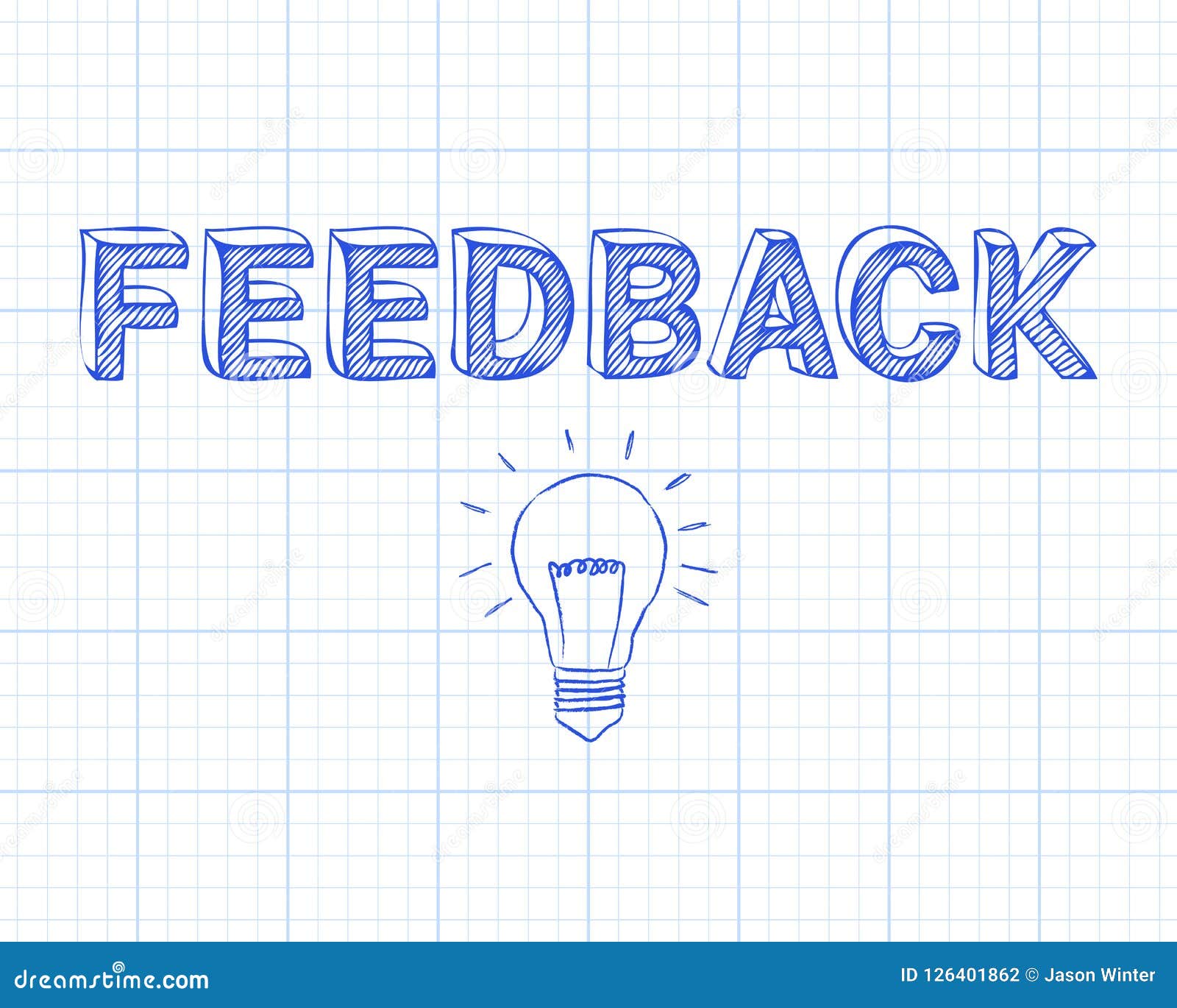 Feedback Light Bulb Graph Paper Stock Vector - Illustration of vector ...