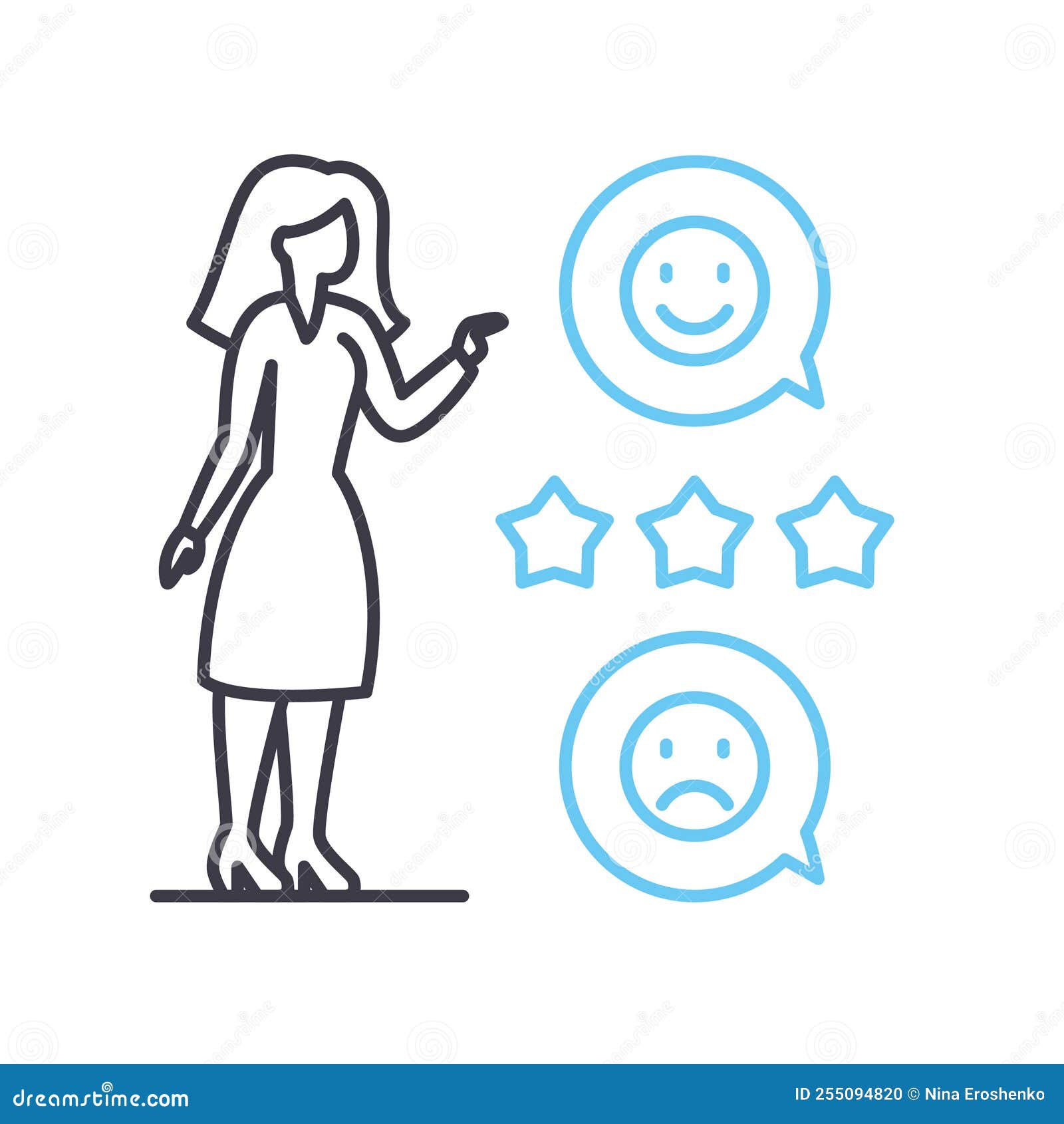 Feedback Line Icon, Outline Symbol, Vector Illustration, Concept Sign ...