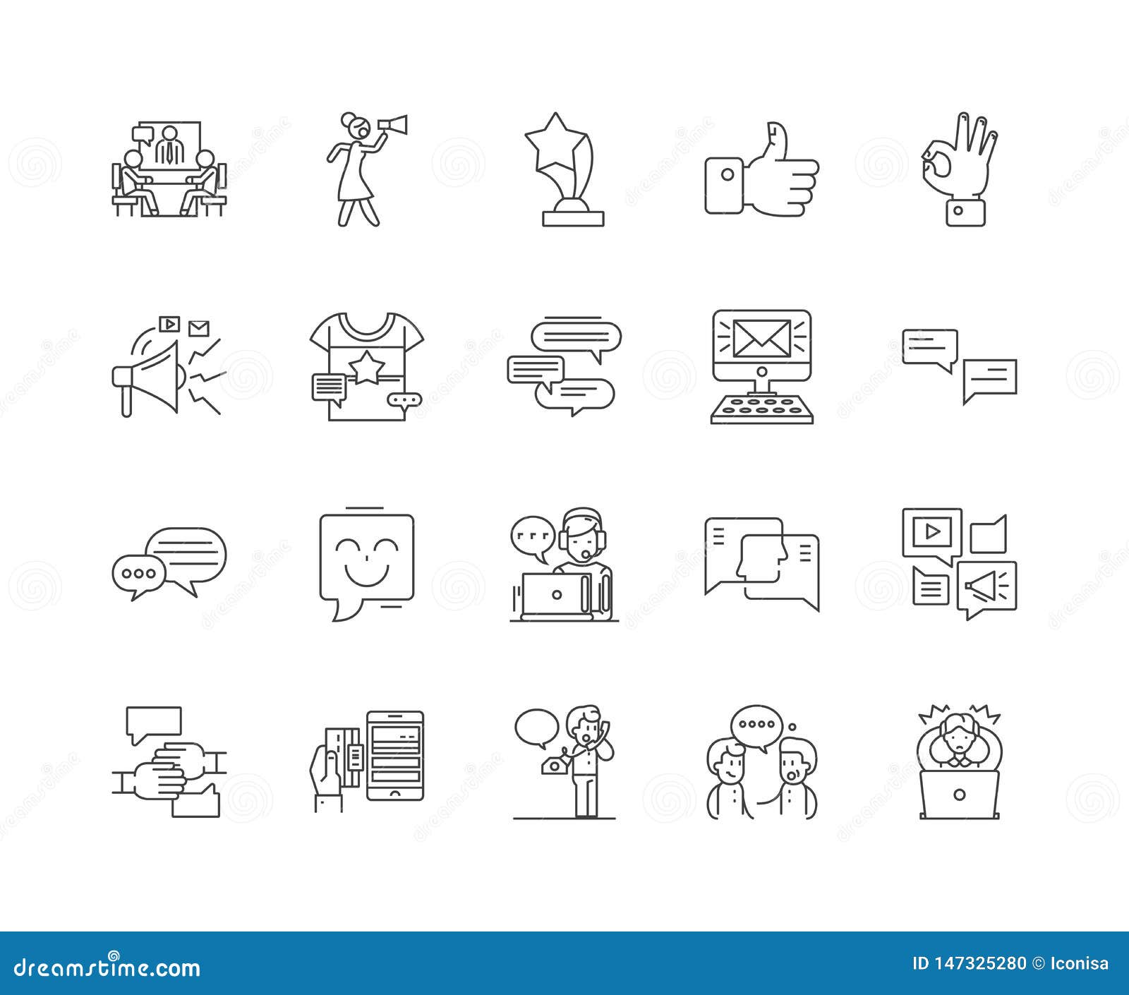 Feedback Line Icons, Signs, Vector Set, Outline Illustration Concept ...