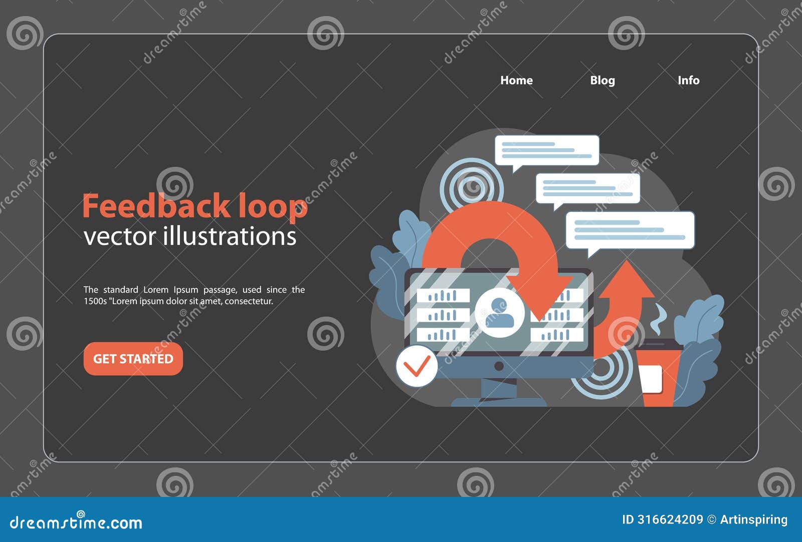 Feedback Loop Concept. Desktop Displays Stock Vector - Illustration of ...