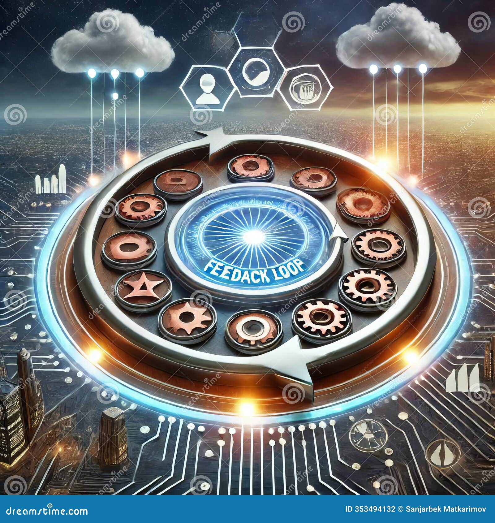 Feedback Loop a Visual Representation of a Feedback Loop or Cycl Stock ...