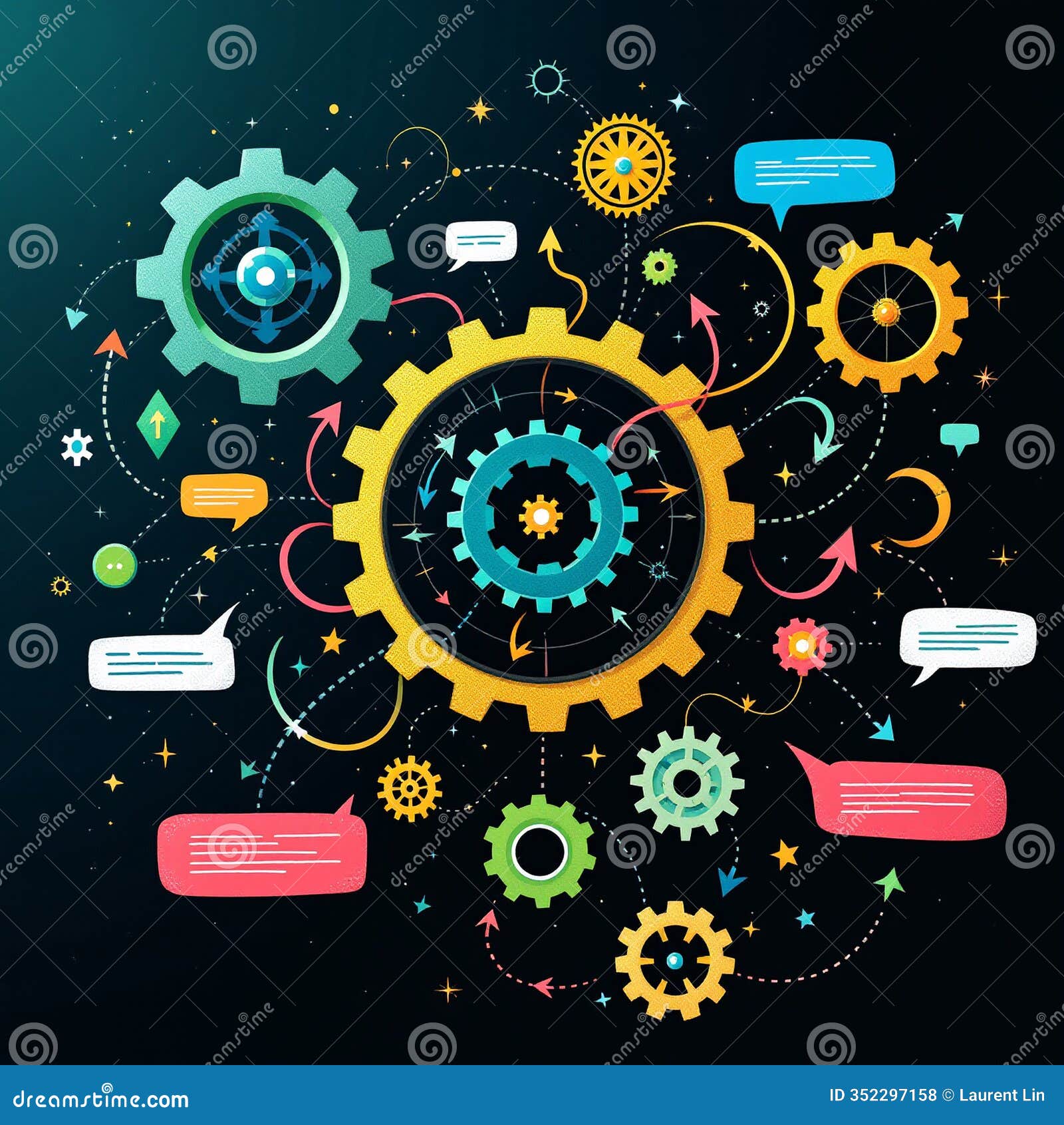Feedback Loops in Teamwork Illustration Stock Illustration ...