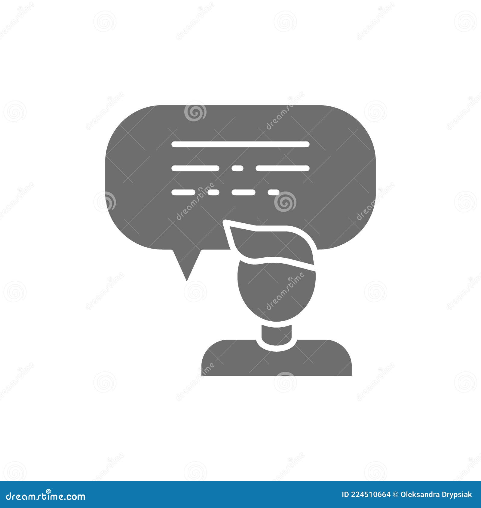 Feedback from the Man, Speech Bubble Grey Icon. Stock Vector ...