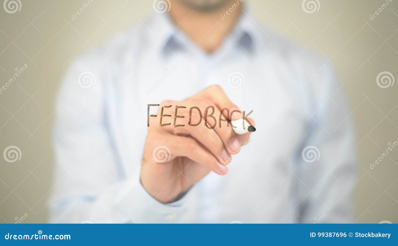 Feedback, Man Writing on Transparent Screen Stock Photo - Image of ...