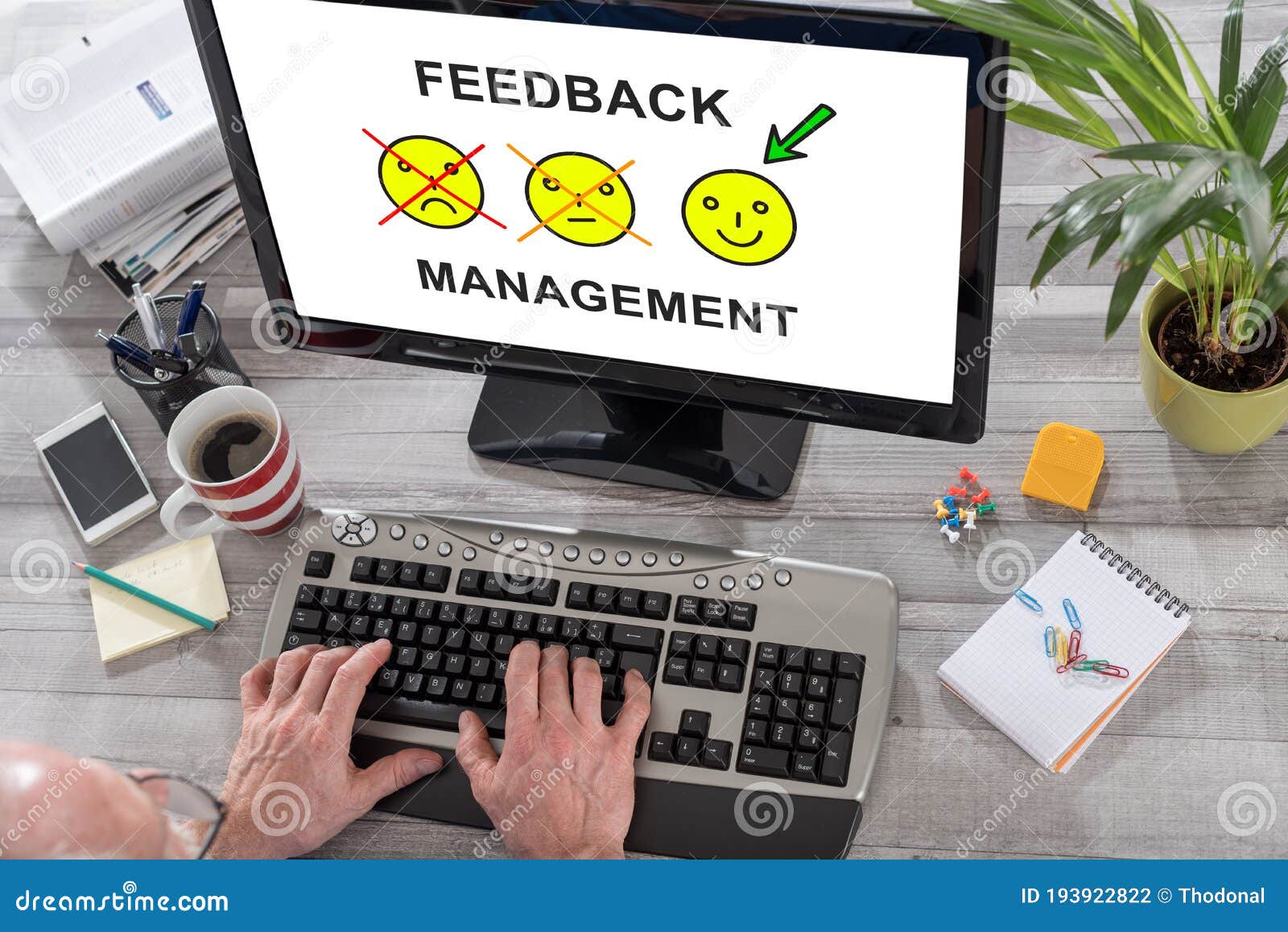 Feedback Management Concept on a Computer Stock Photo - Image of ...