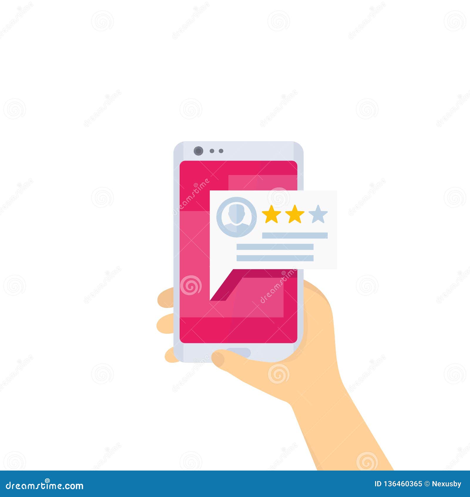 Feedback, Mobile Review, Phone in Hands, Vector Stock Vector ...