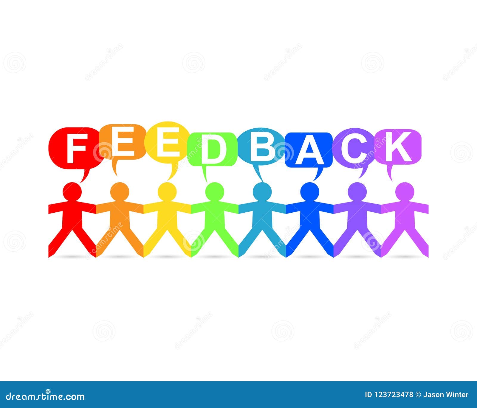 Feedback Paper People Speech Rainbow Stock Vector - Illustration of ...