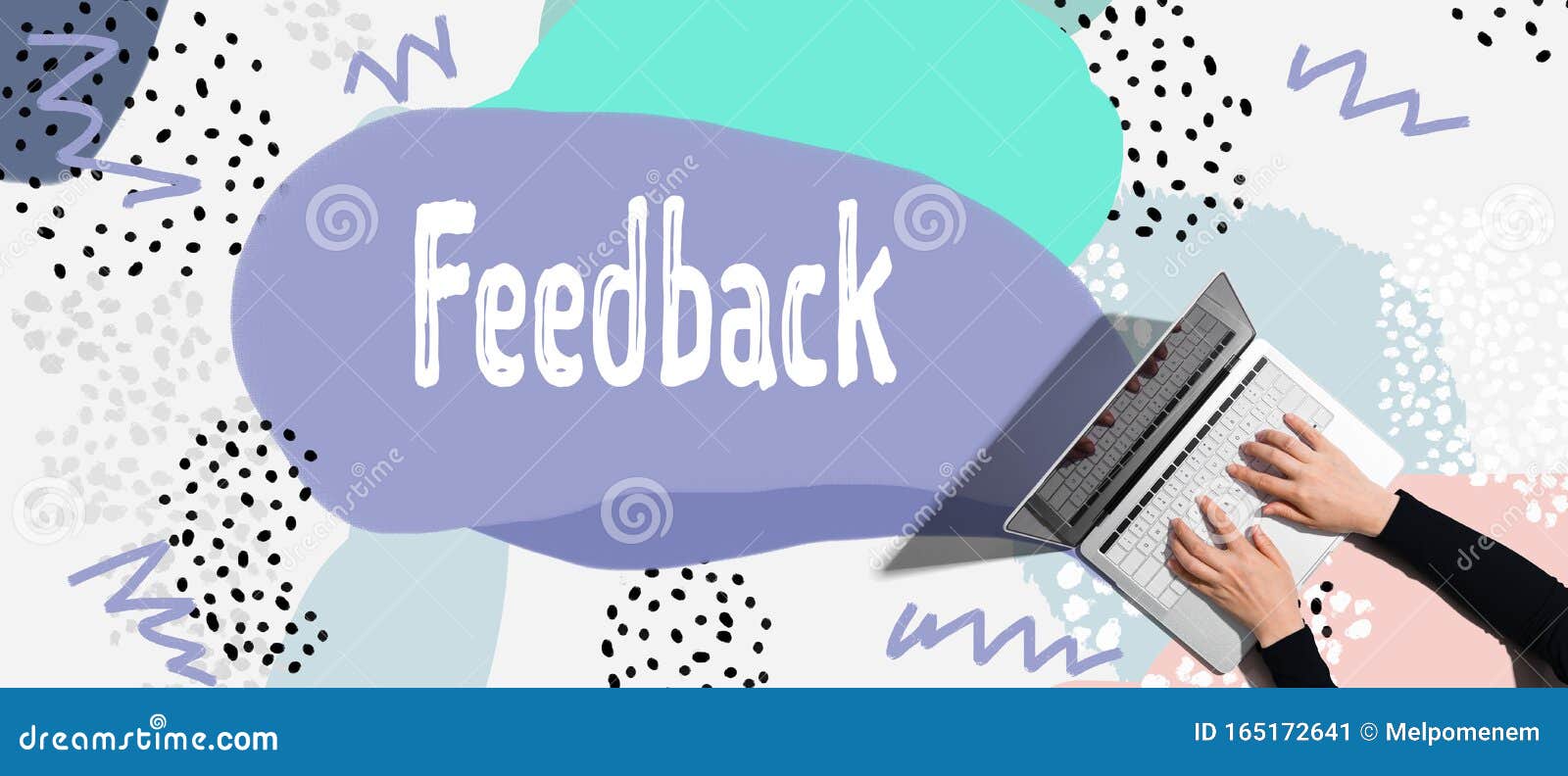 Feedback with Person Using Laptop Stock Image - Image of desk, overhead ...