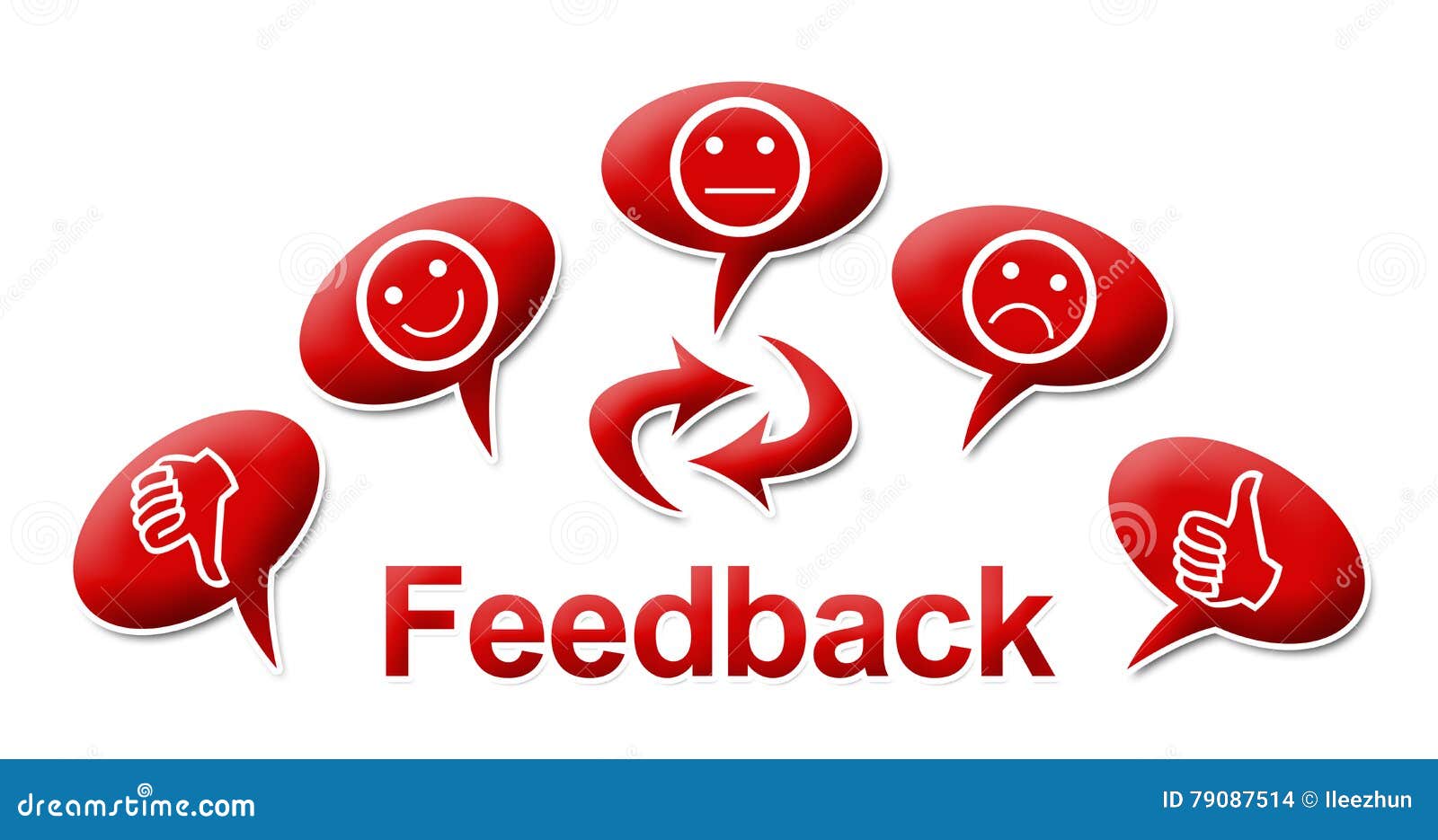 Feedback with Red Comment Symbols Stock Illustration - Illustration of ...
