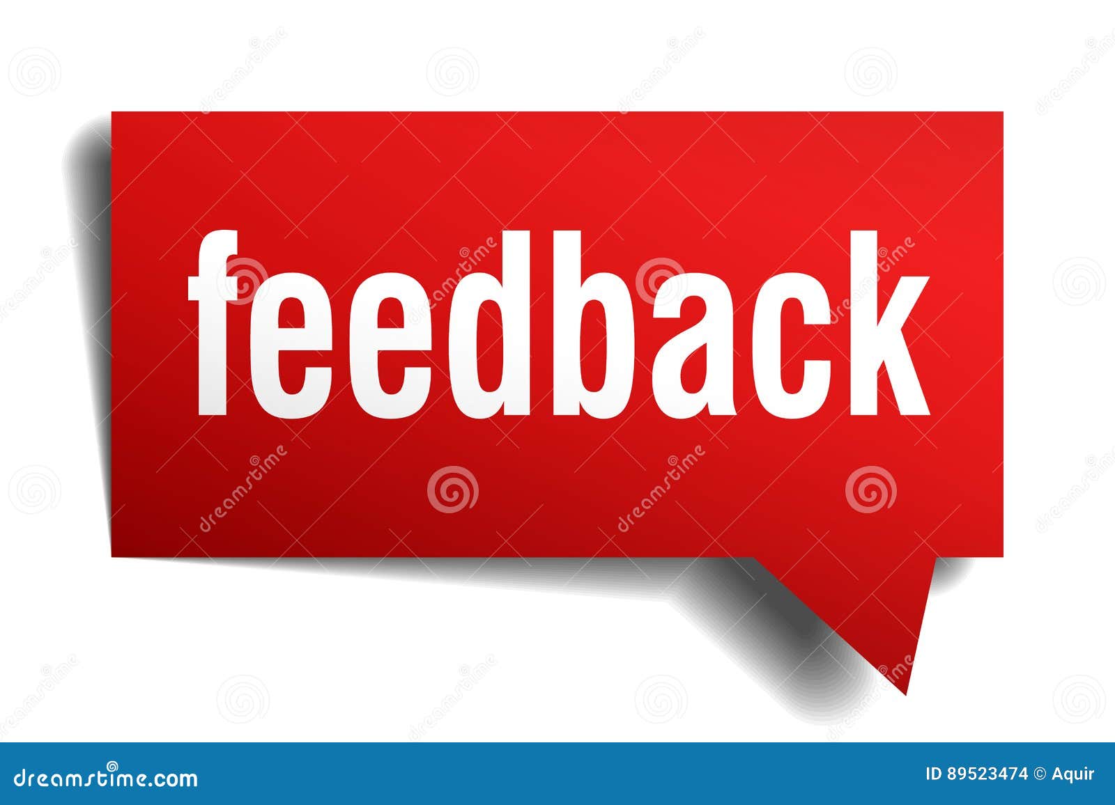 Feedback Red 3d Realistic Paper Speech Bubble Stock Vector ...