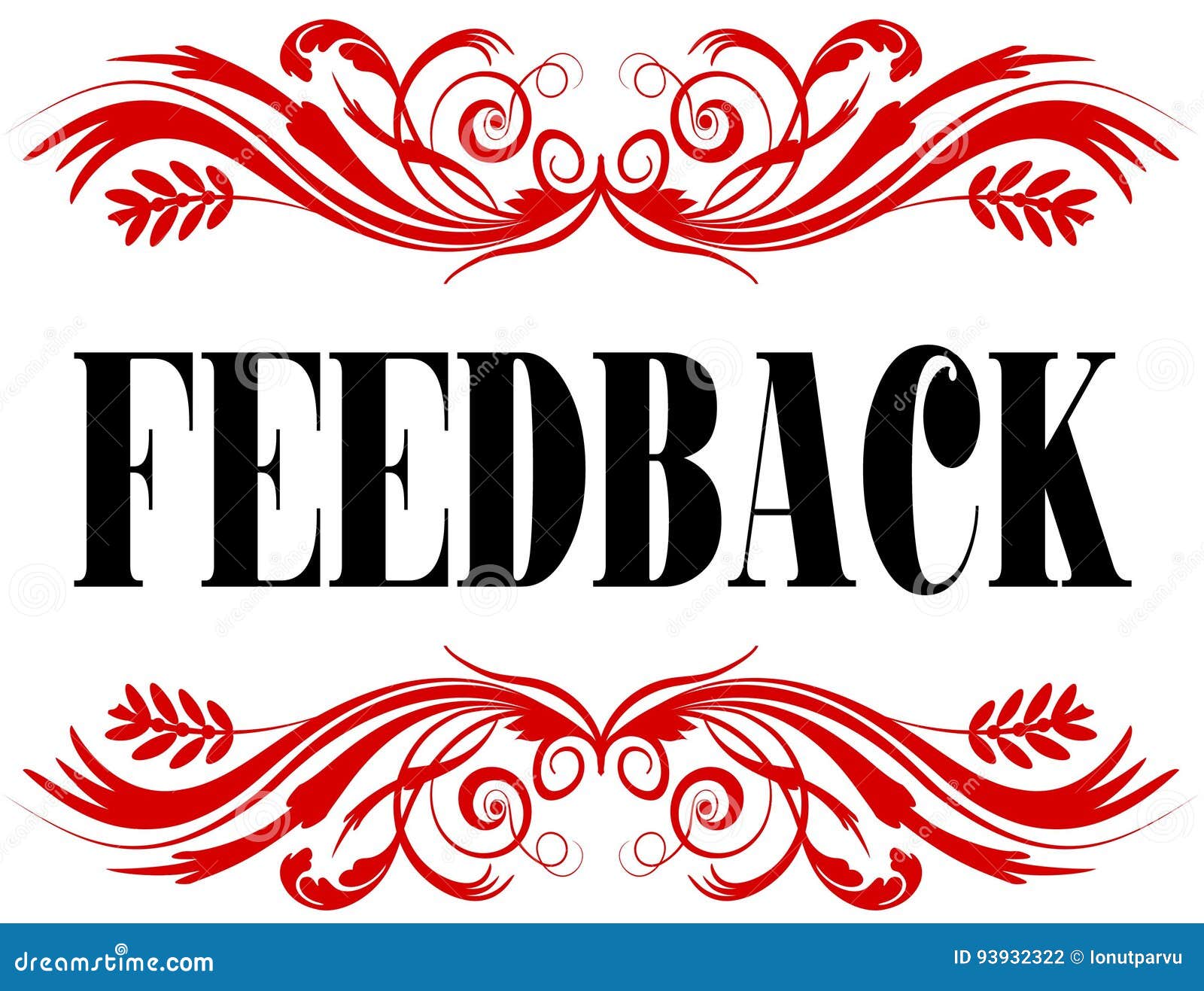 FEEDBACK Red Floral Text Frame. Stock Illustration - Illustration of ...