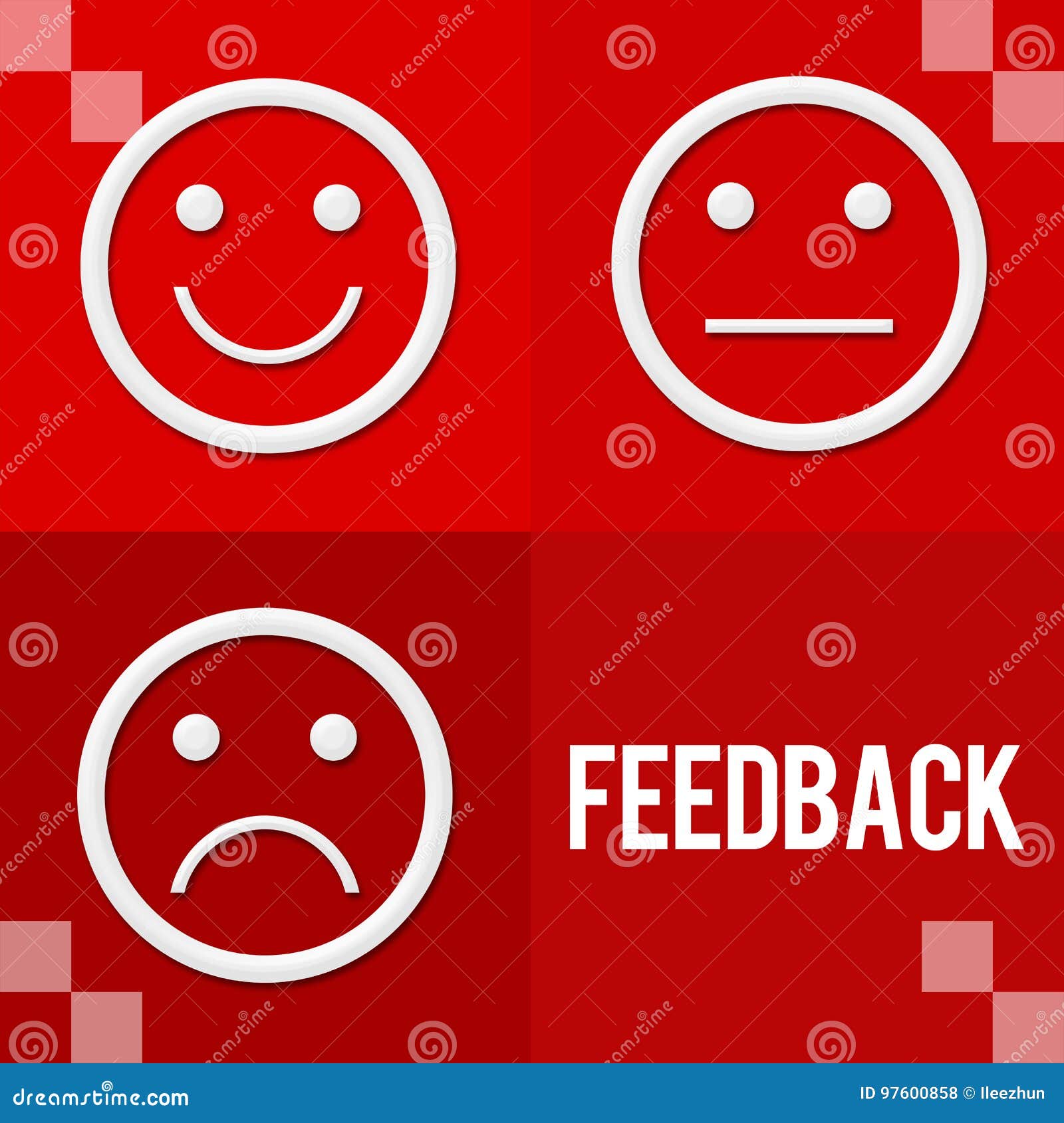 Feedback Red Four Blocks stock illustration. Illustration of sales ...