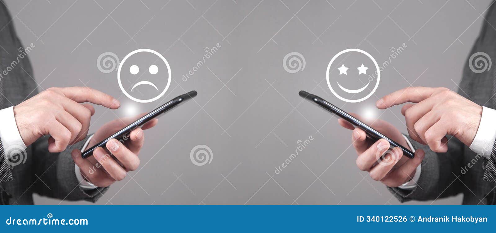 Feedback. Sad and Happy Smileys Stock Illustration - Illustration of ...