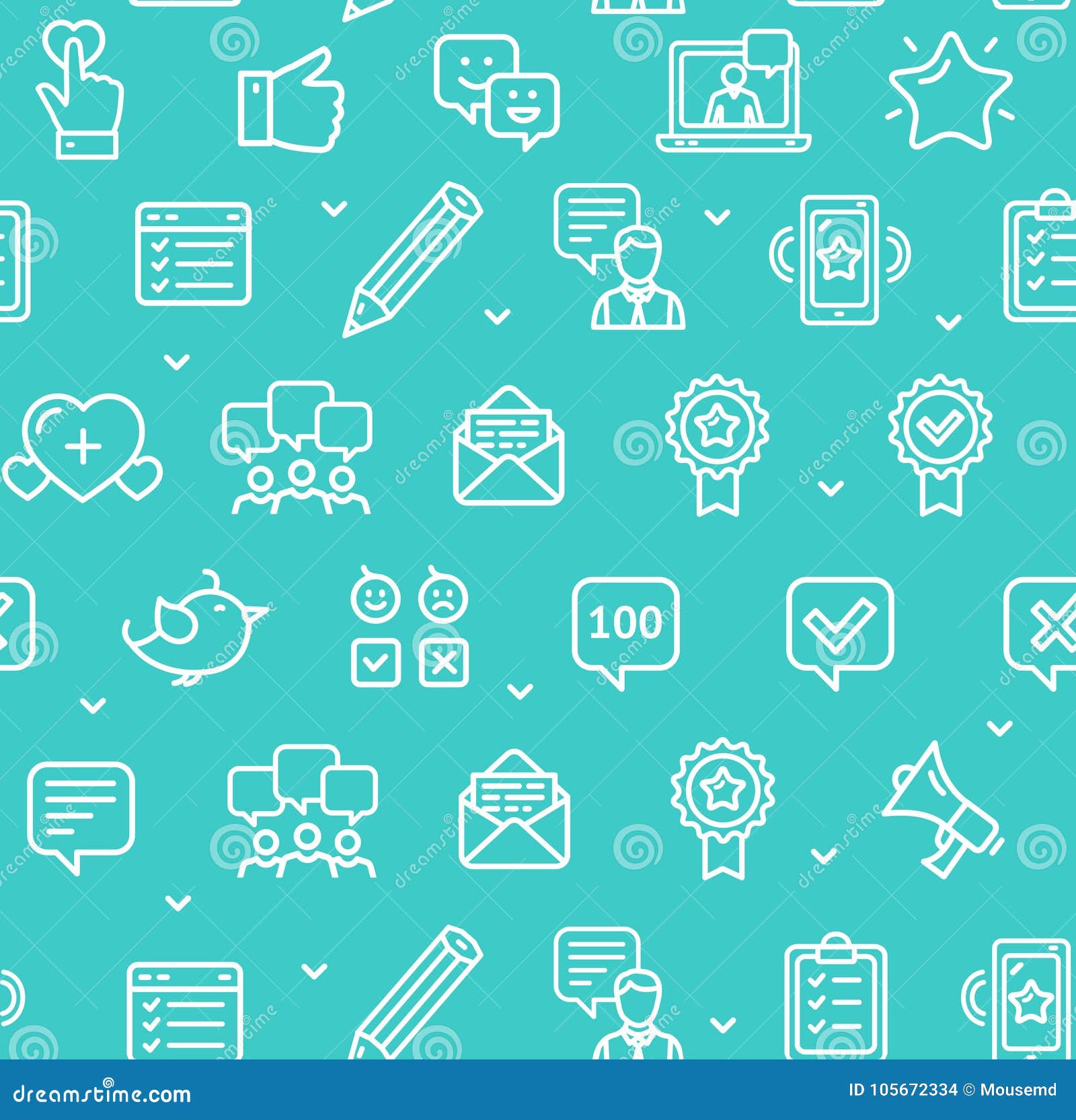 Feedback Seamless Pattern Background on a Blue. Vector Stock Vector ...