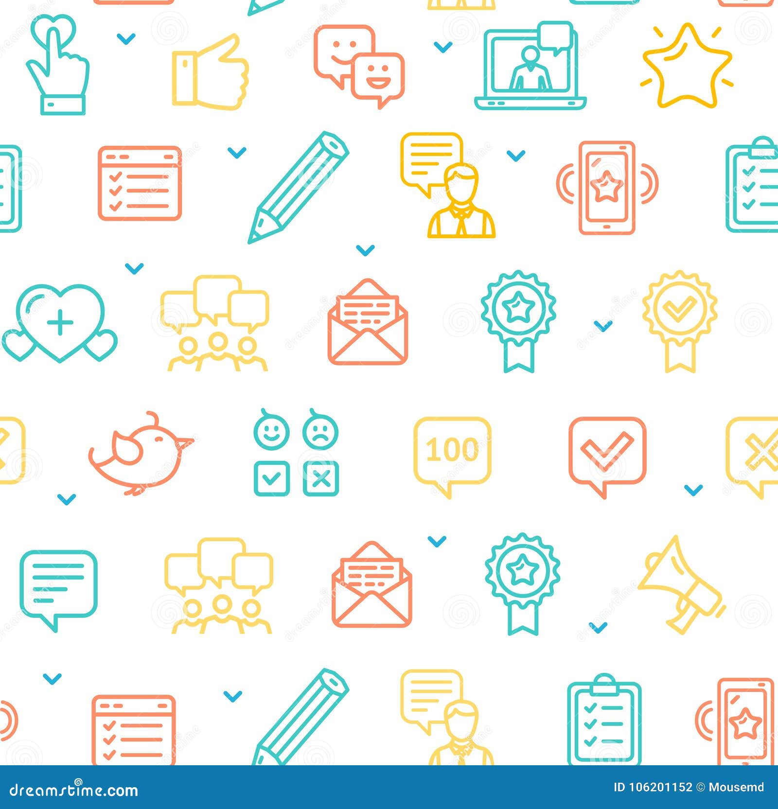 Feedback Seamless Pattern Background on a White. Vector Stock Vector ...