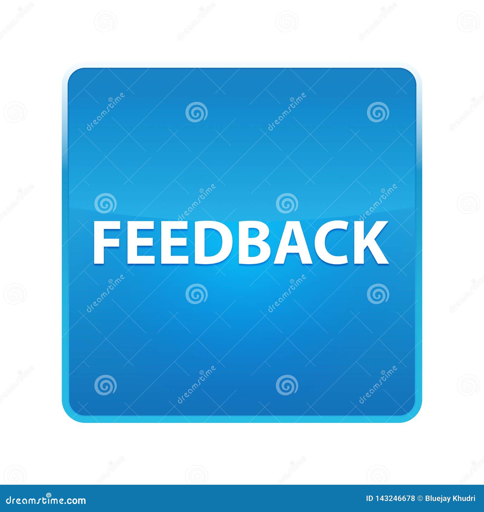 Feedback Shiny Blue Square Button Stock Illustration - Illustration of ...