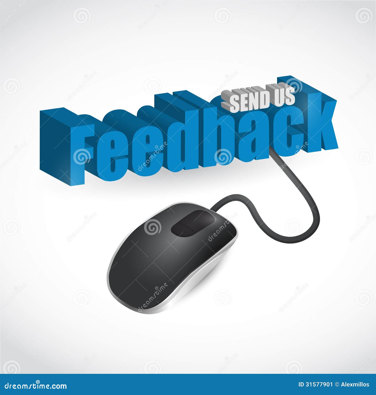Feedback Sign and Mouse Illustration Design Stock Illustration ...